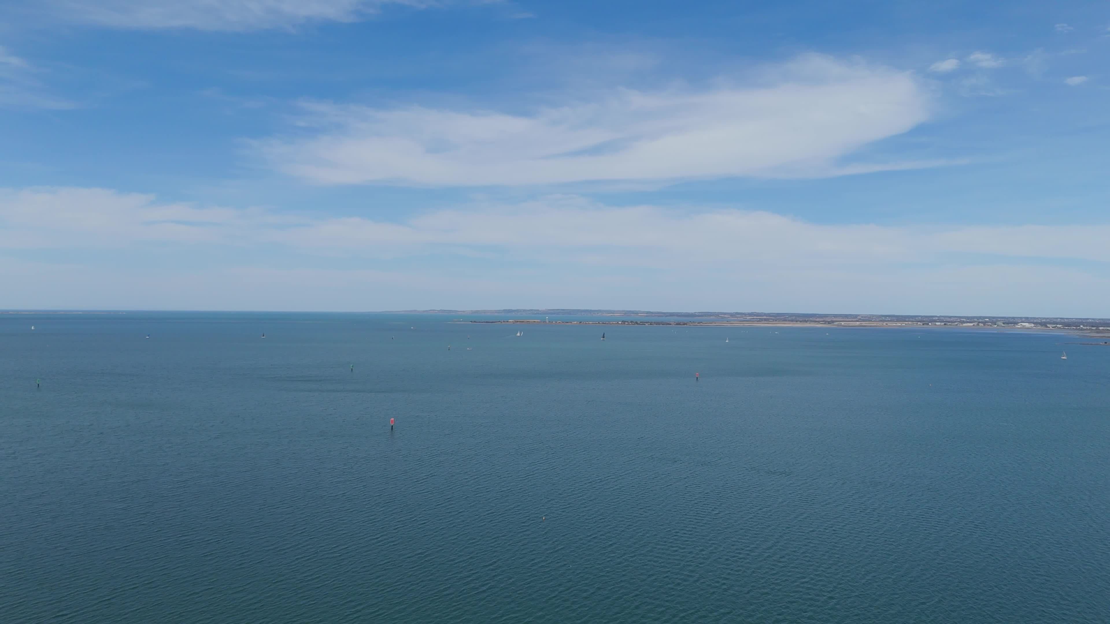 Beautiful Aerial View of Ocean Horizon Free Stock Video Footage ...
