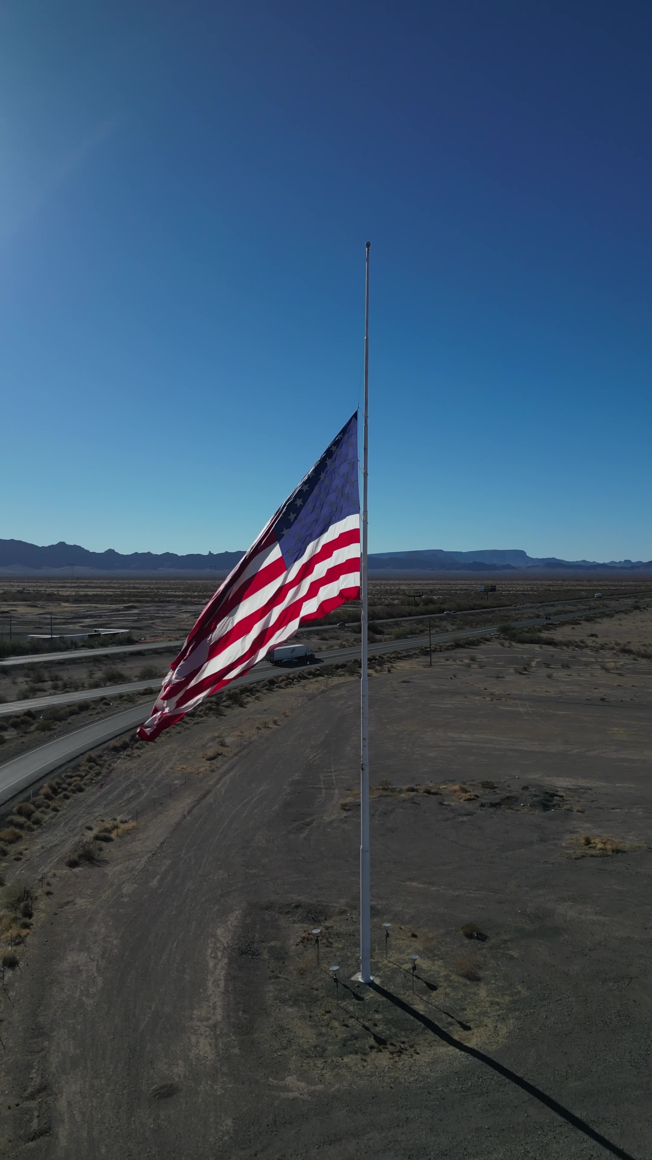 American Flag Flying in Open Desert Free Stock Video Footage, Royalty ...