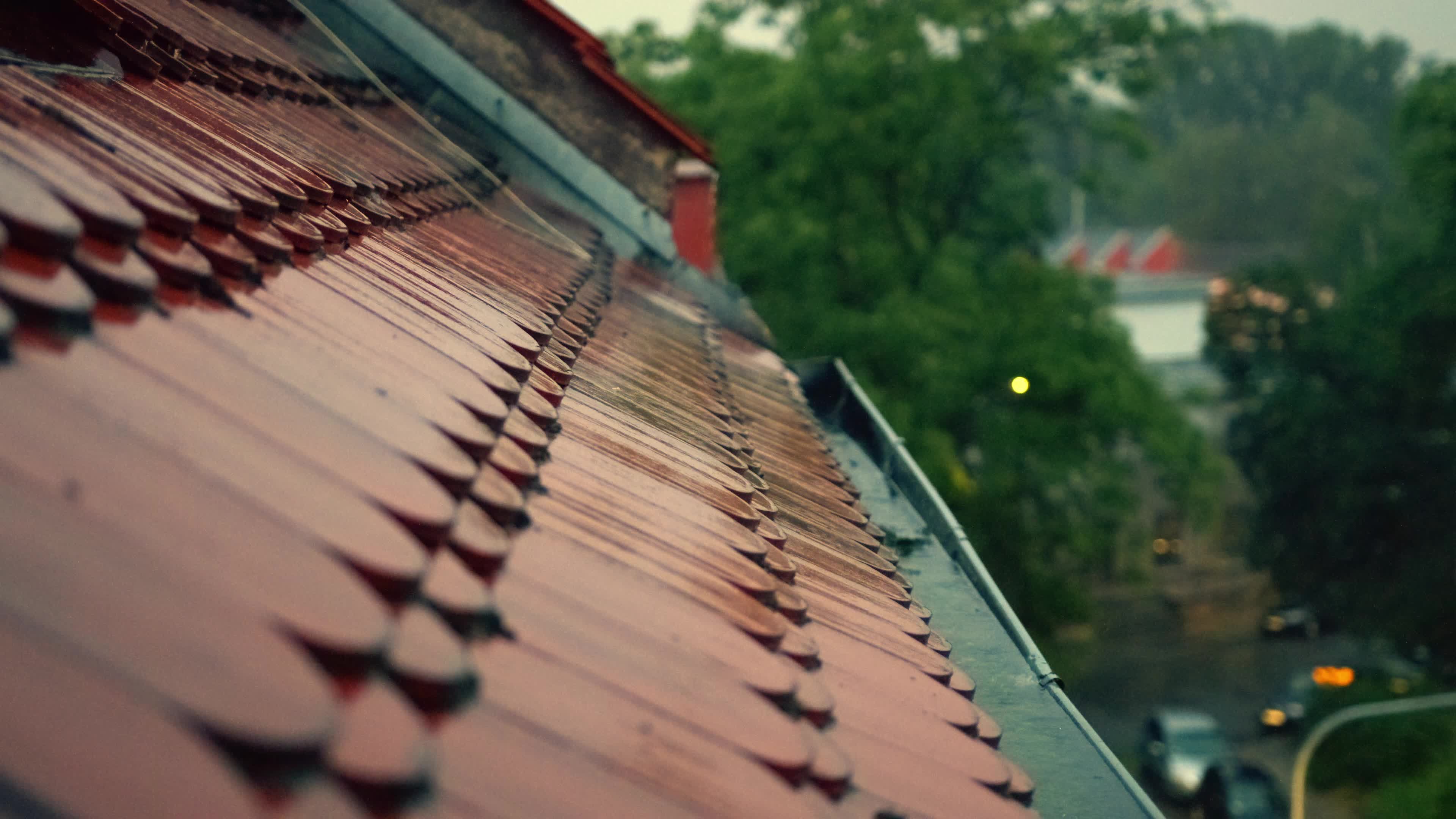 Rainfall on European Roof - Serene Scene Free Stock Video Footage ...