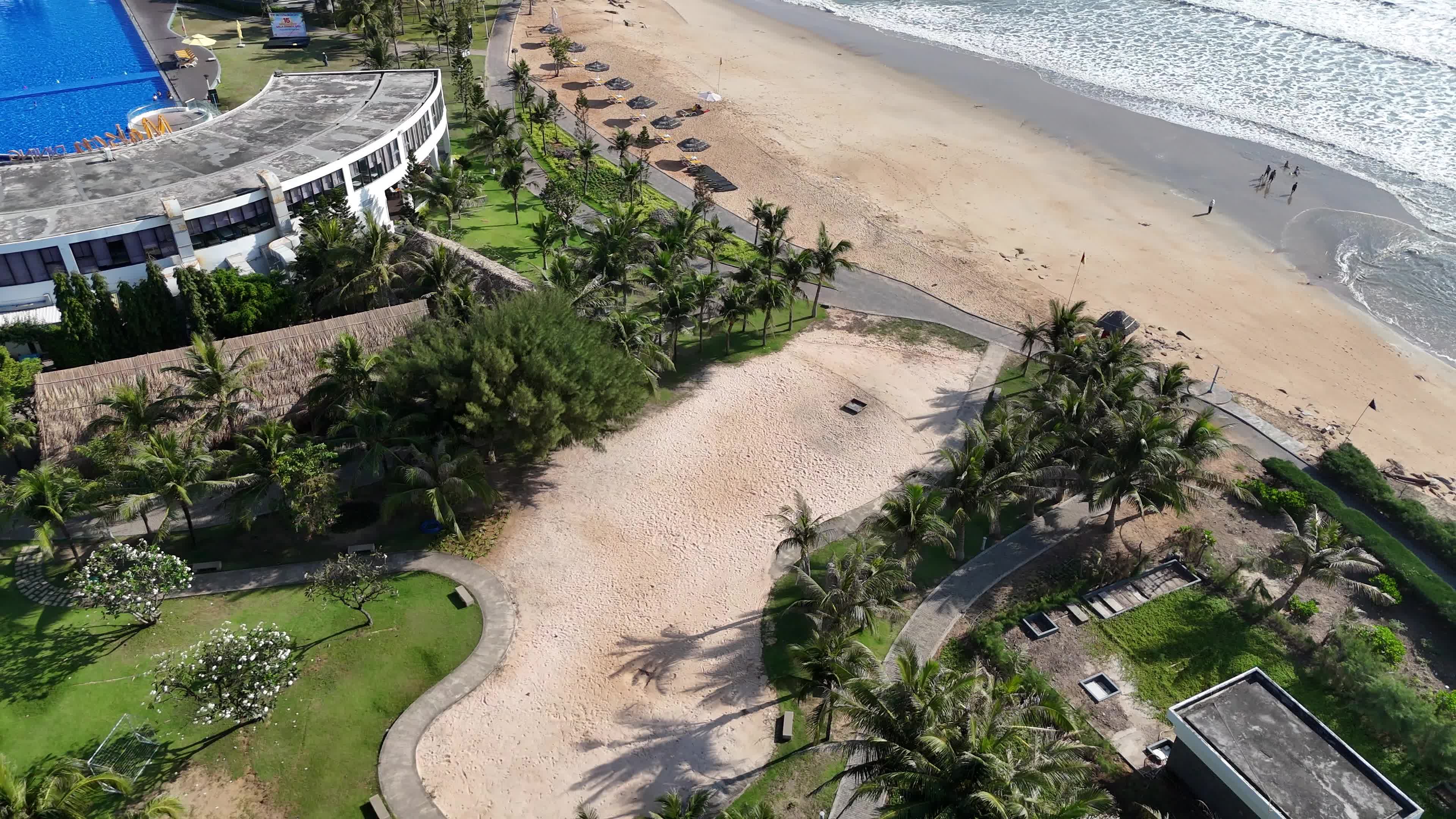 Scenic Aerial View of Beachfront Resort Free Stock Video Footage ...