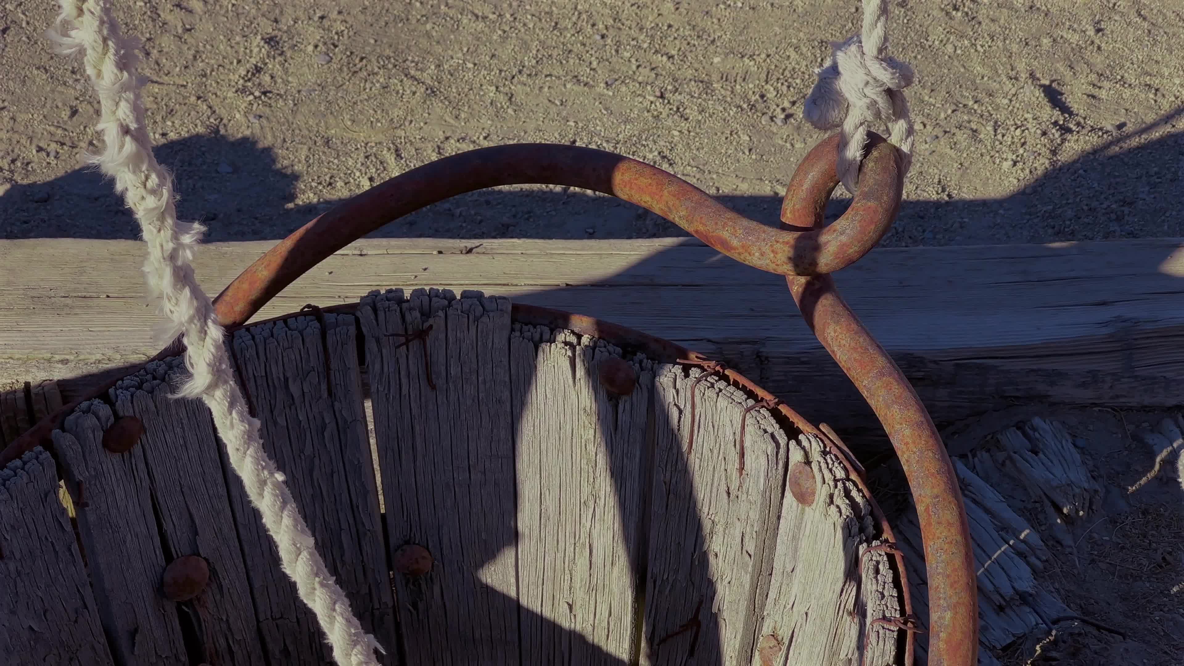 Rustic Wooden Bucket in Sunlit Desert Scene Free Stock Video Footage ...