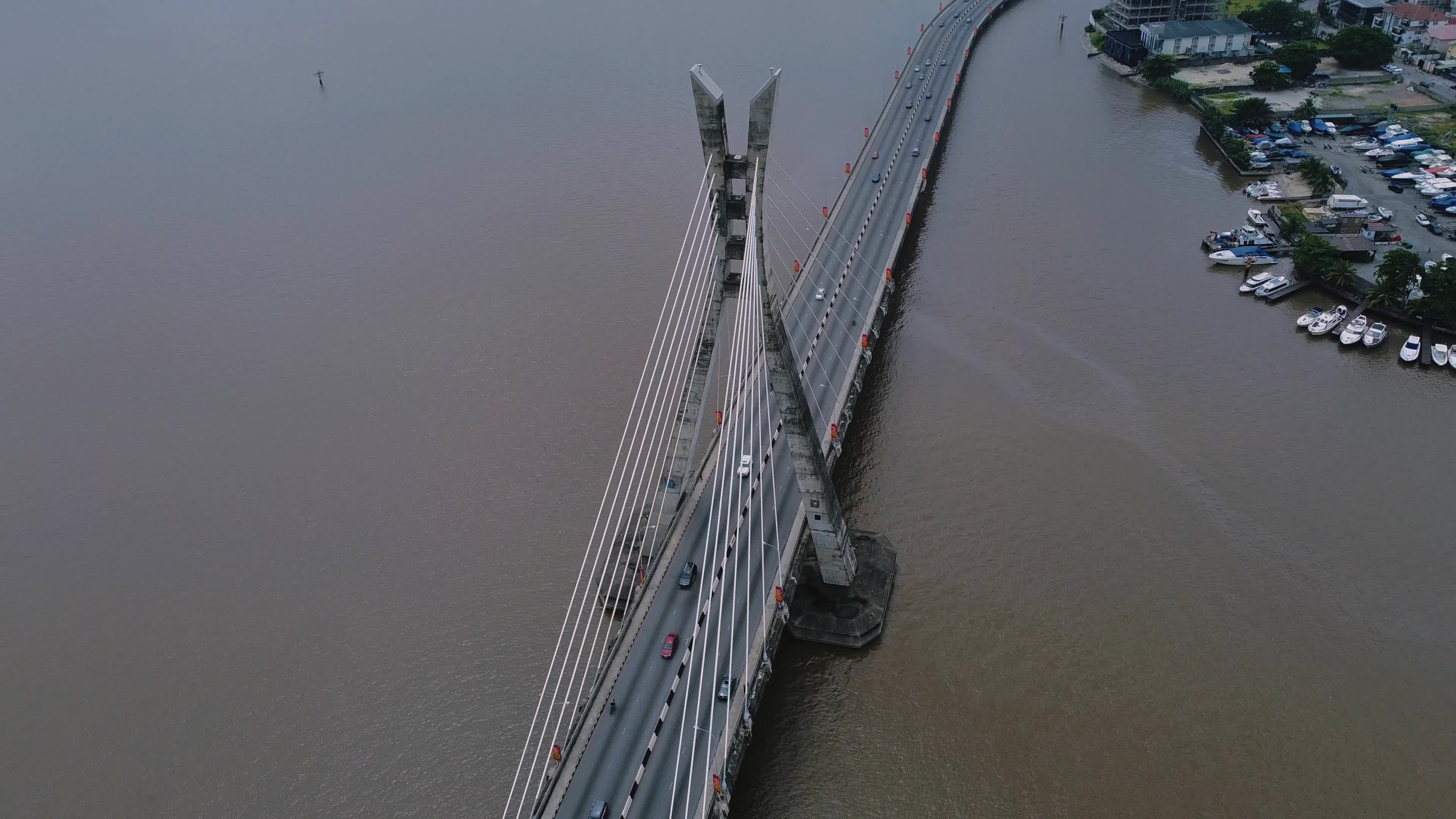Aerial View of Ikoyi-Lekki Suspension Bridge Lagos Free Stock Video ...