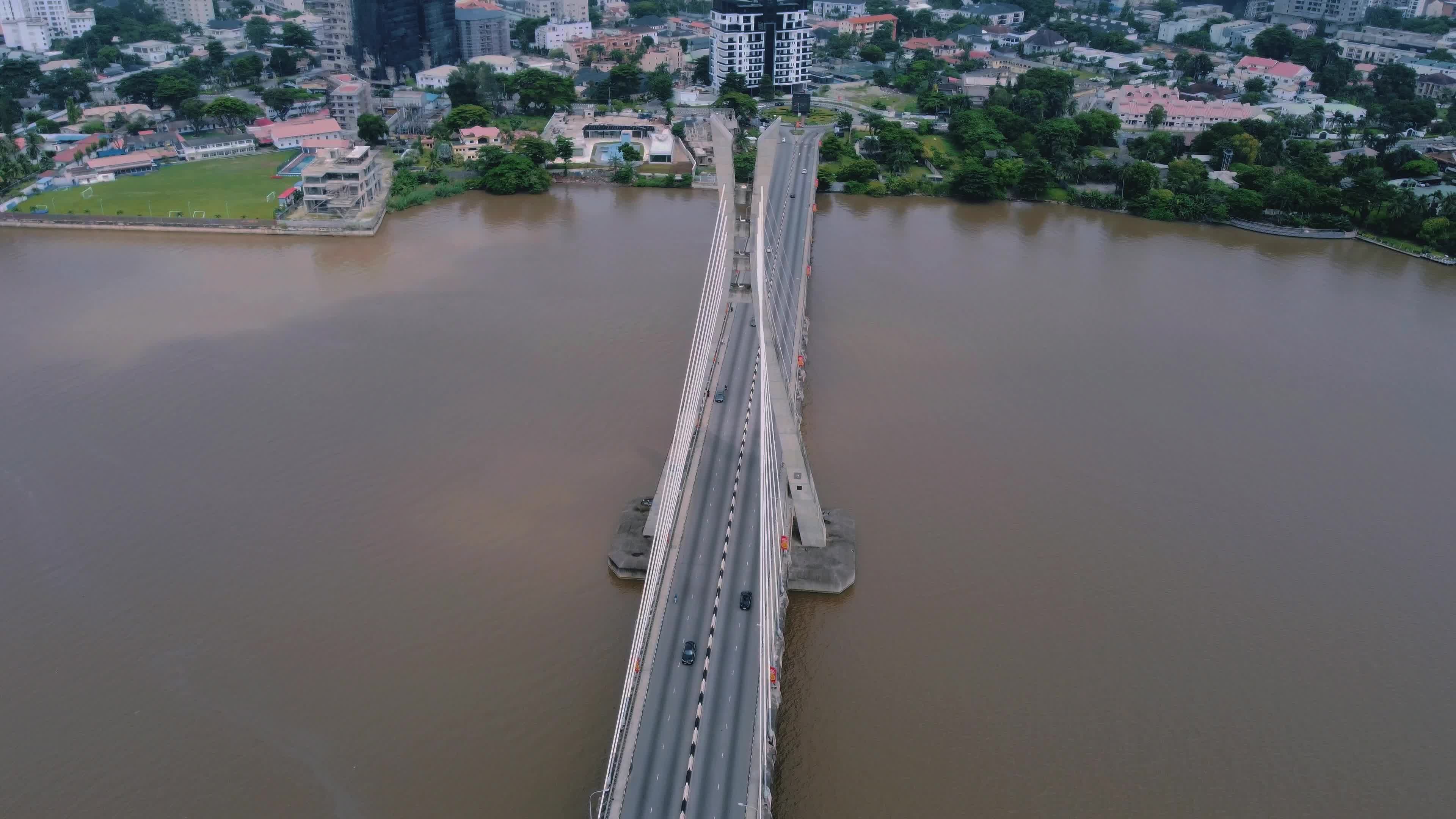 Drone View of Lagos Lekki-Ikoyi Bridge Free Stock Video Footage ...