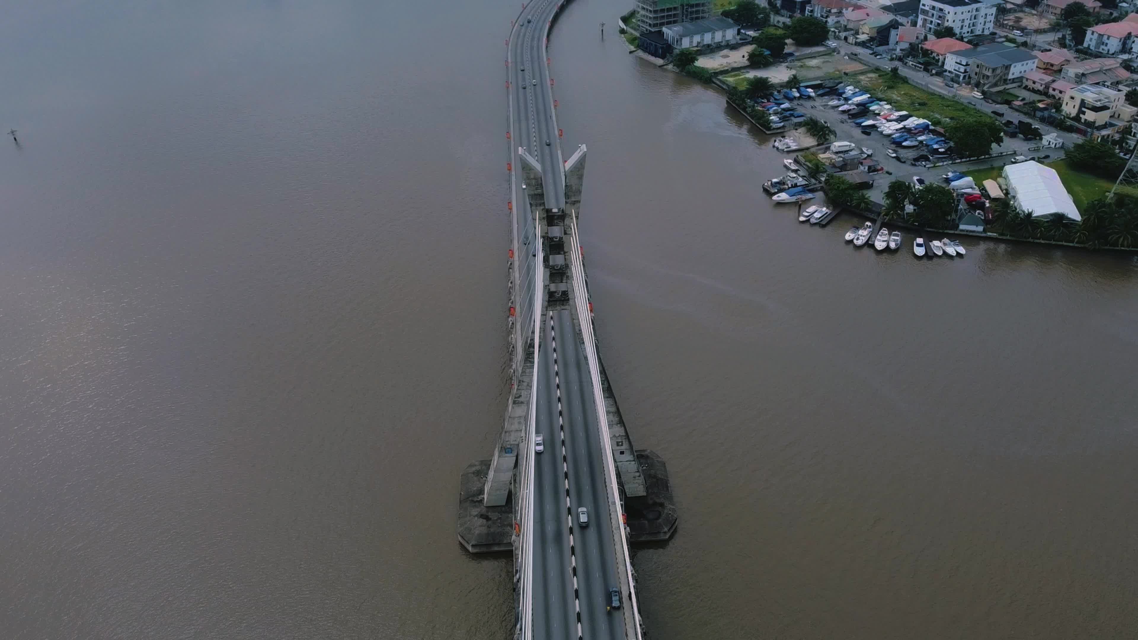 Spectacular Lagos Bridge Aerial View Free Stock Video Footage, Royalty ...