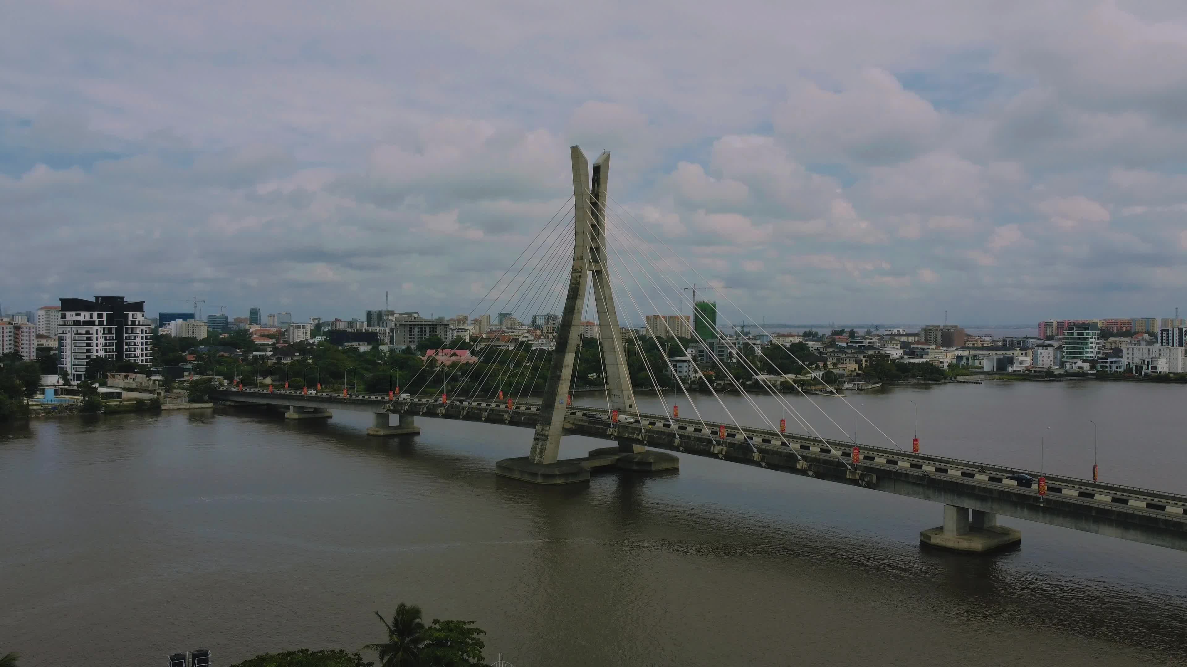 Stunning Aerial View of Lagos Bridge Free Stock Video Footage, Royalty ...