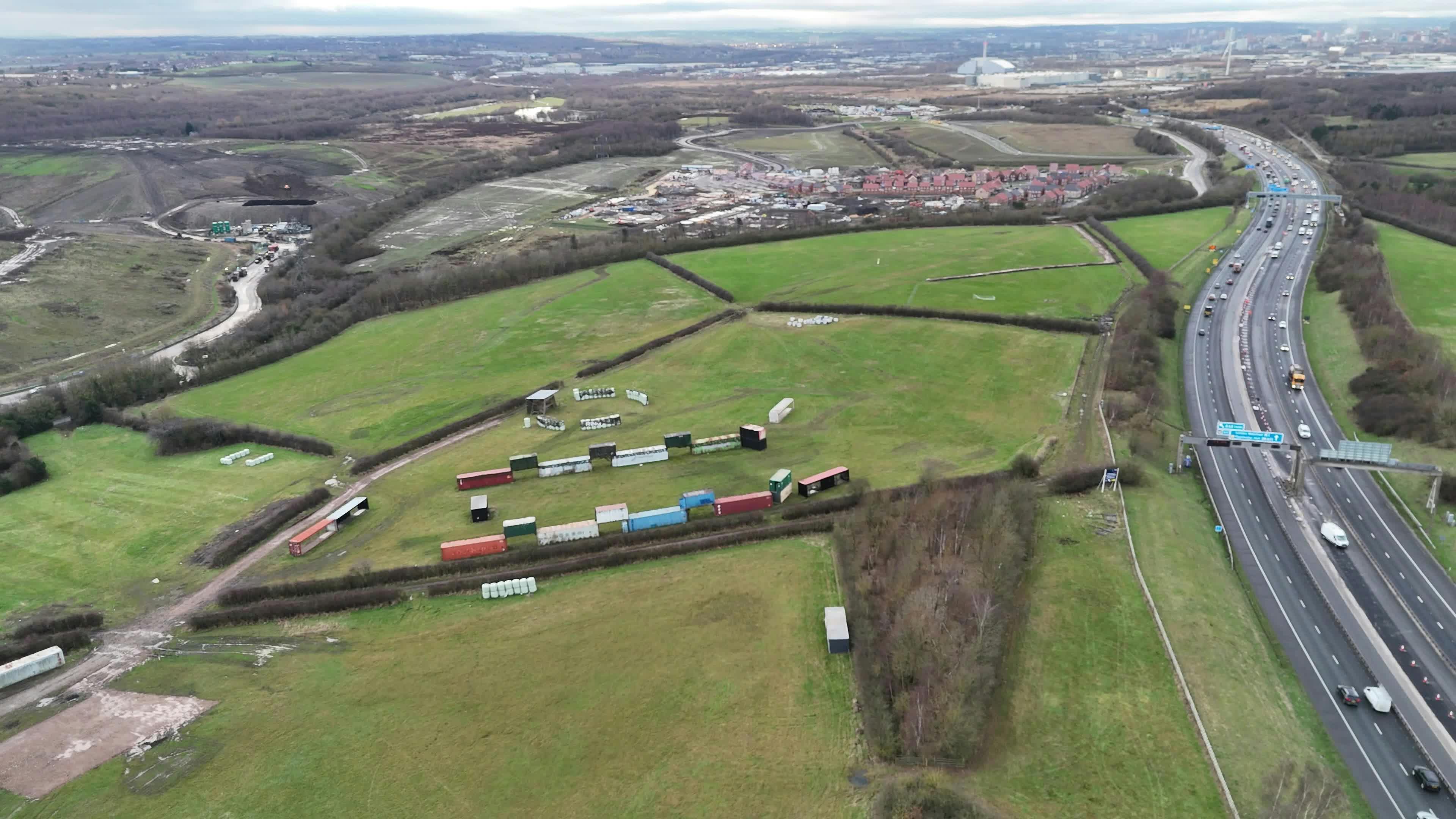Aerial View of Countryside and Highway Intersection Free Stock Video ...