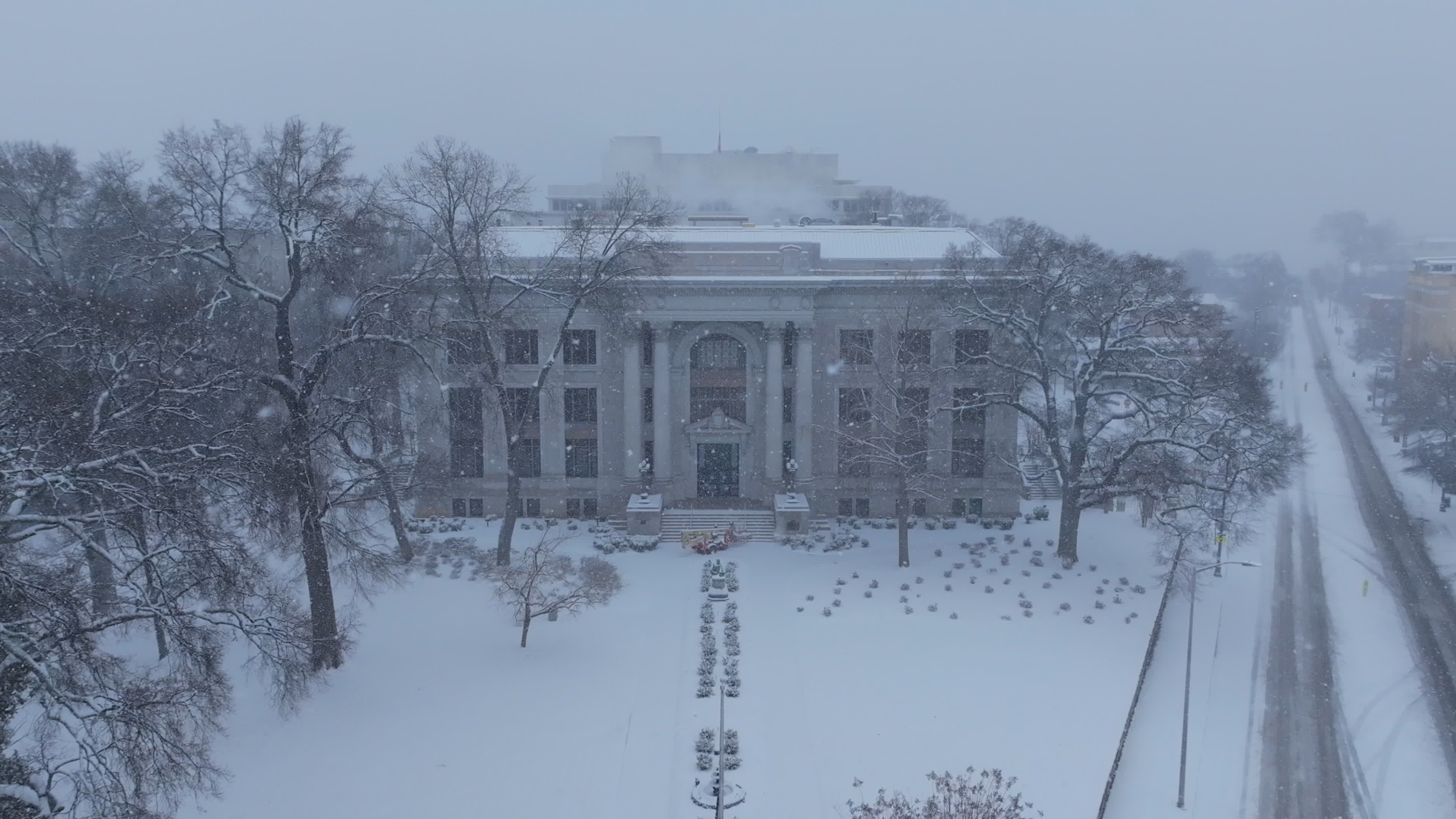 Snowy Winter Day at Historic Building Free Stock Video Footage, Royalty ...