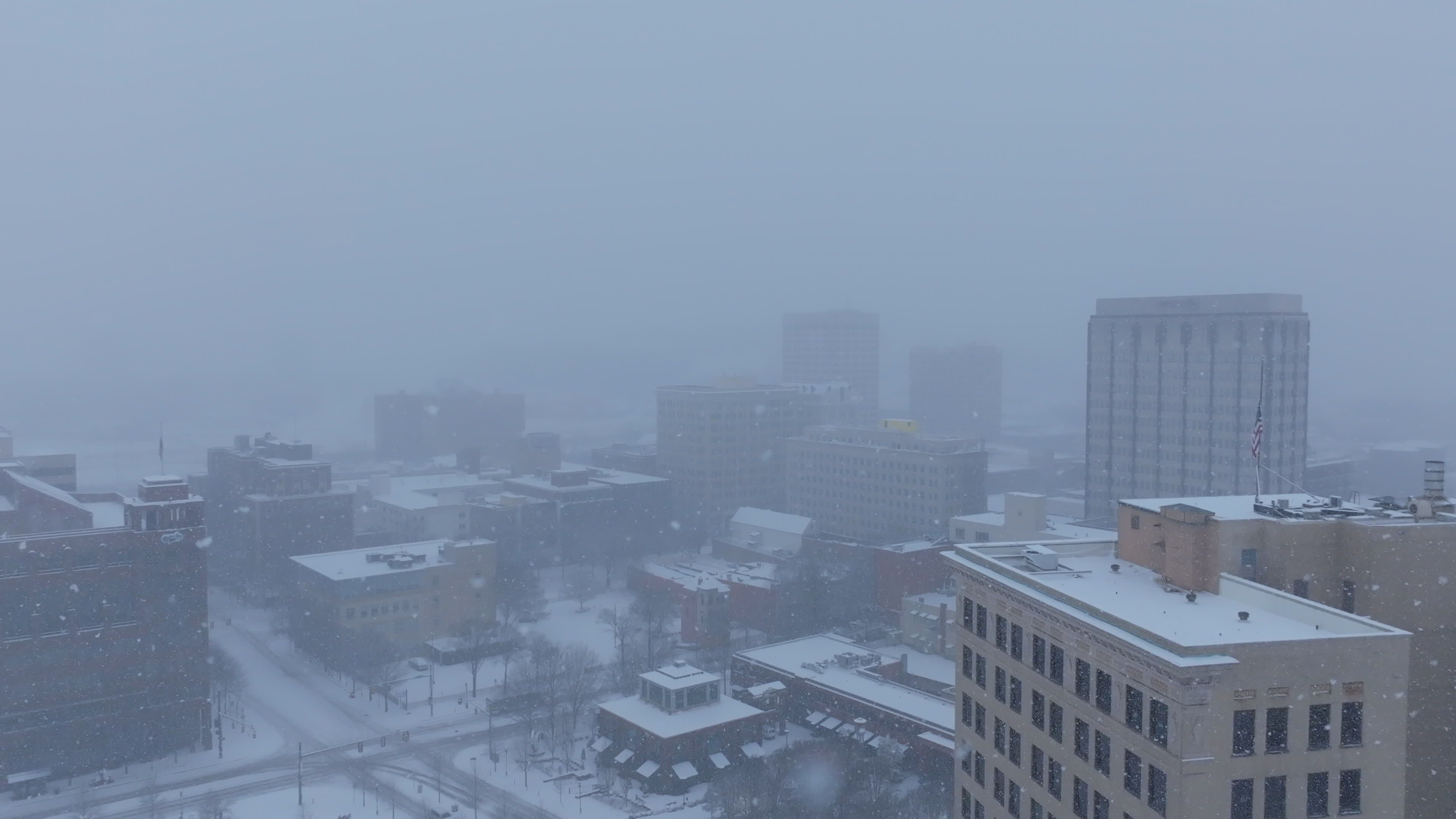 Cityscape During Heavy Winter Snowstorm Free Stock Video Footage ...