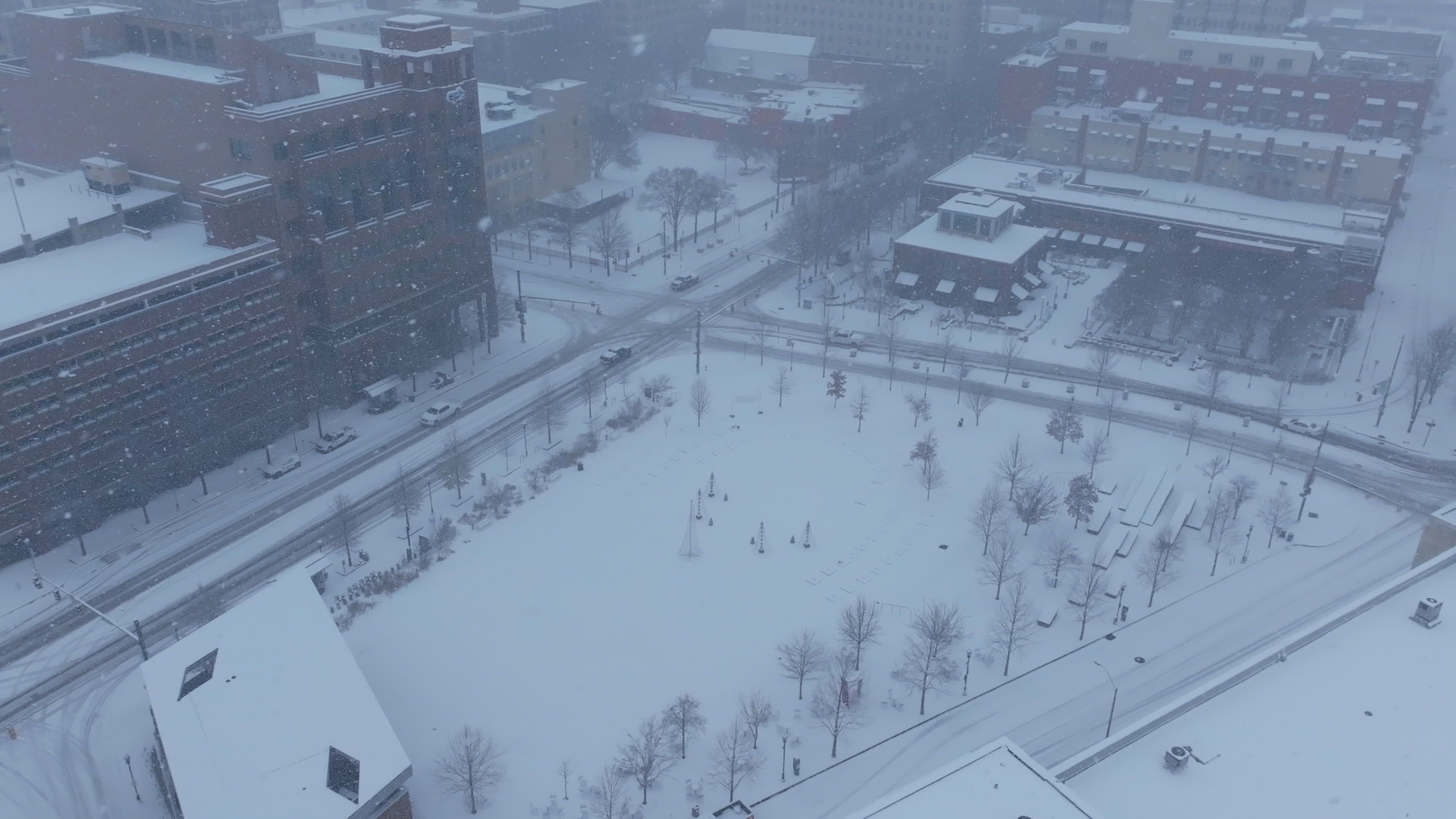 Snowy Urban Landscape During Winter Storm Free Stock Video Footage ...