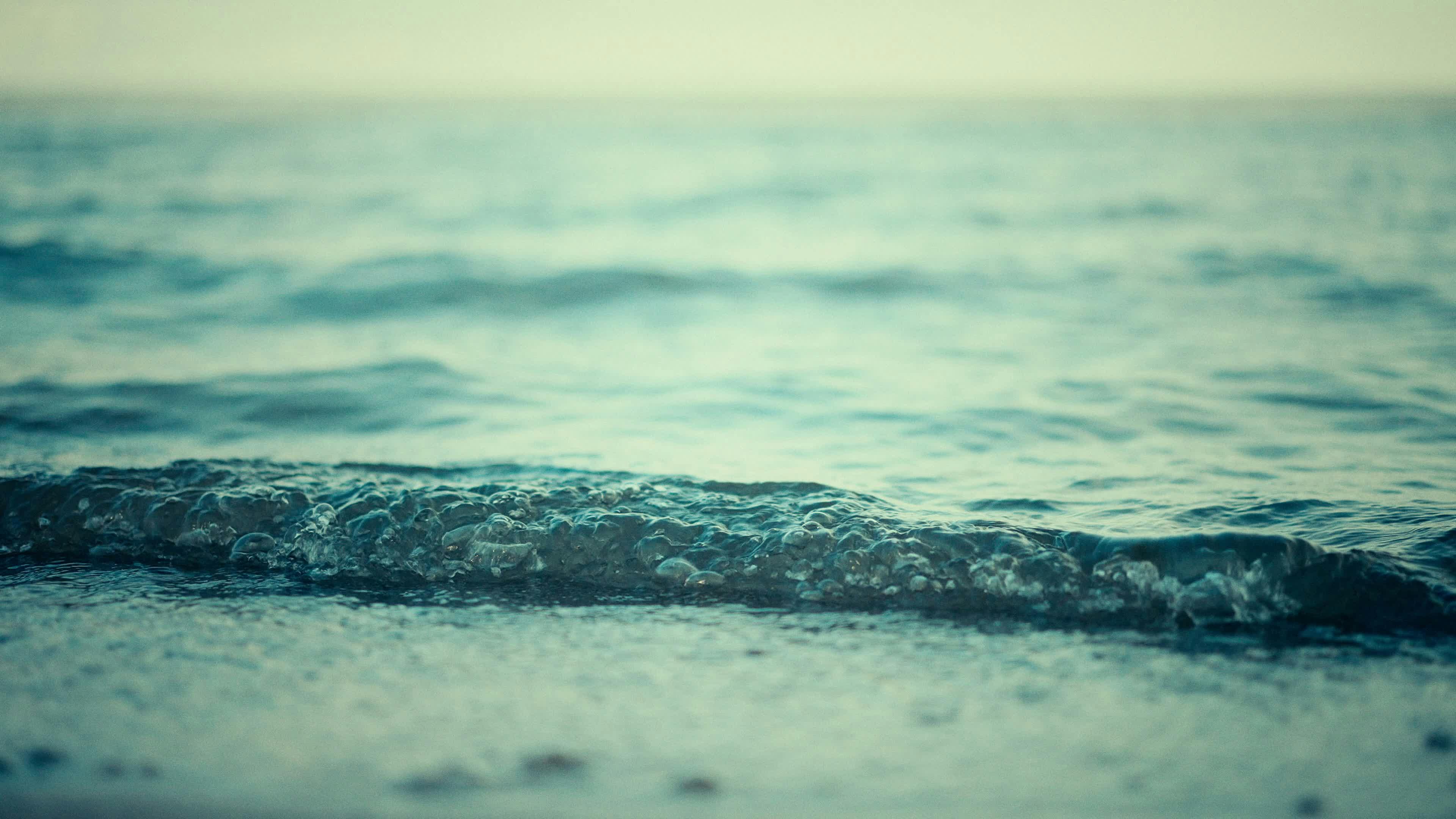 Tranquil Slow-Motion Ocean Waves at Sunrise Free Stock Video Footage ...