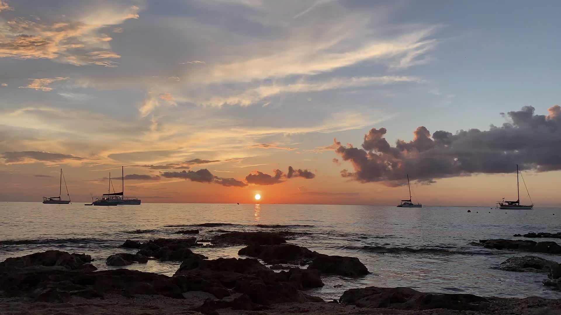 Serene Sunset over Cozumel's Tranquil Sea Free Stock Video Footage ...