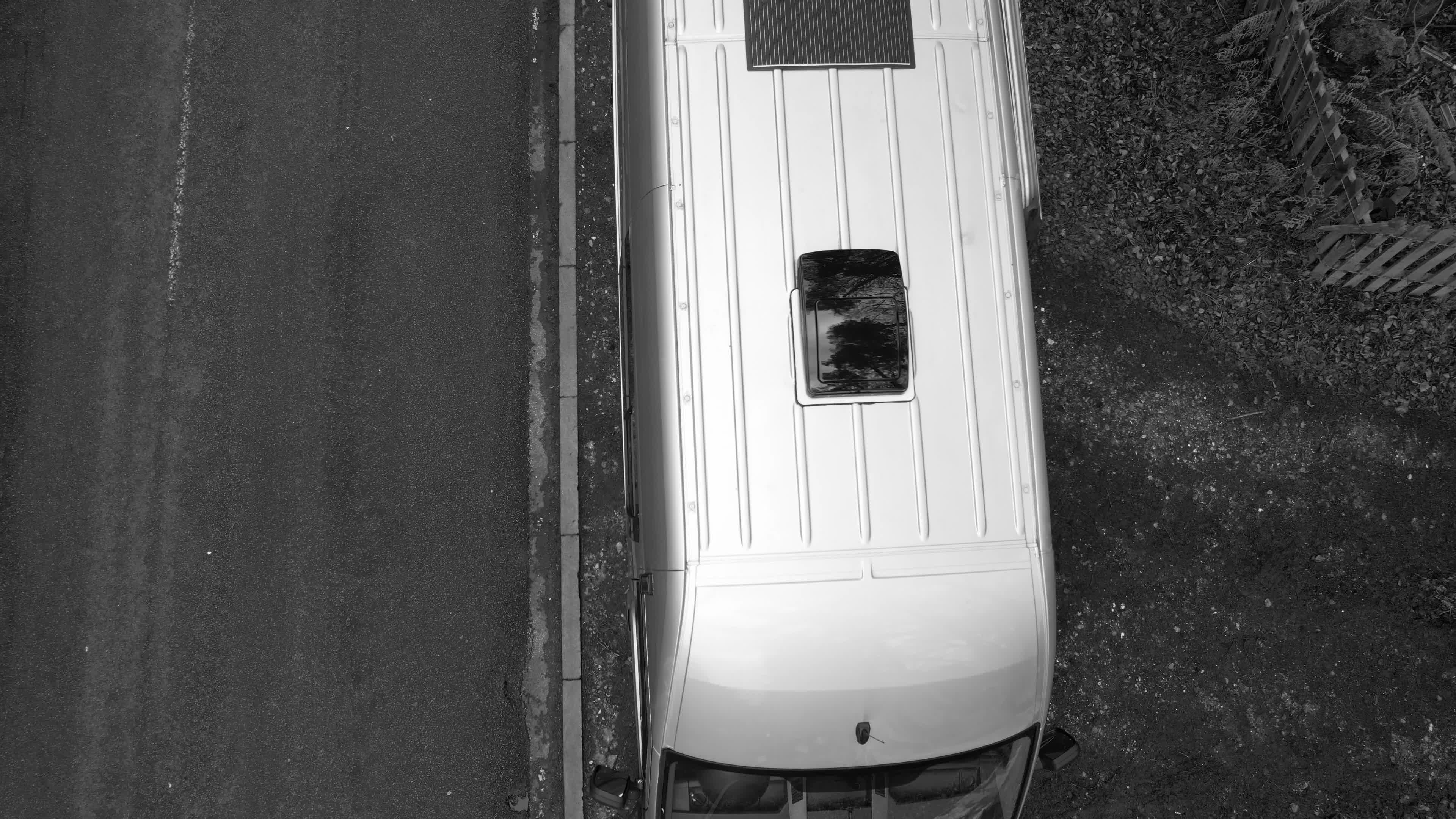 Aerial View of White Van Parked on Road Free Stock Video Footage ...