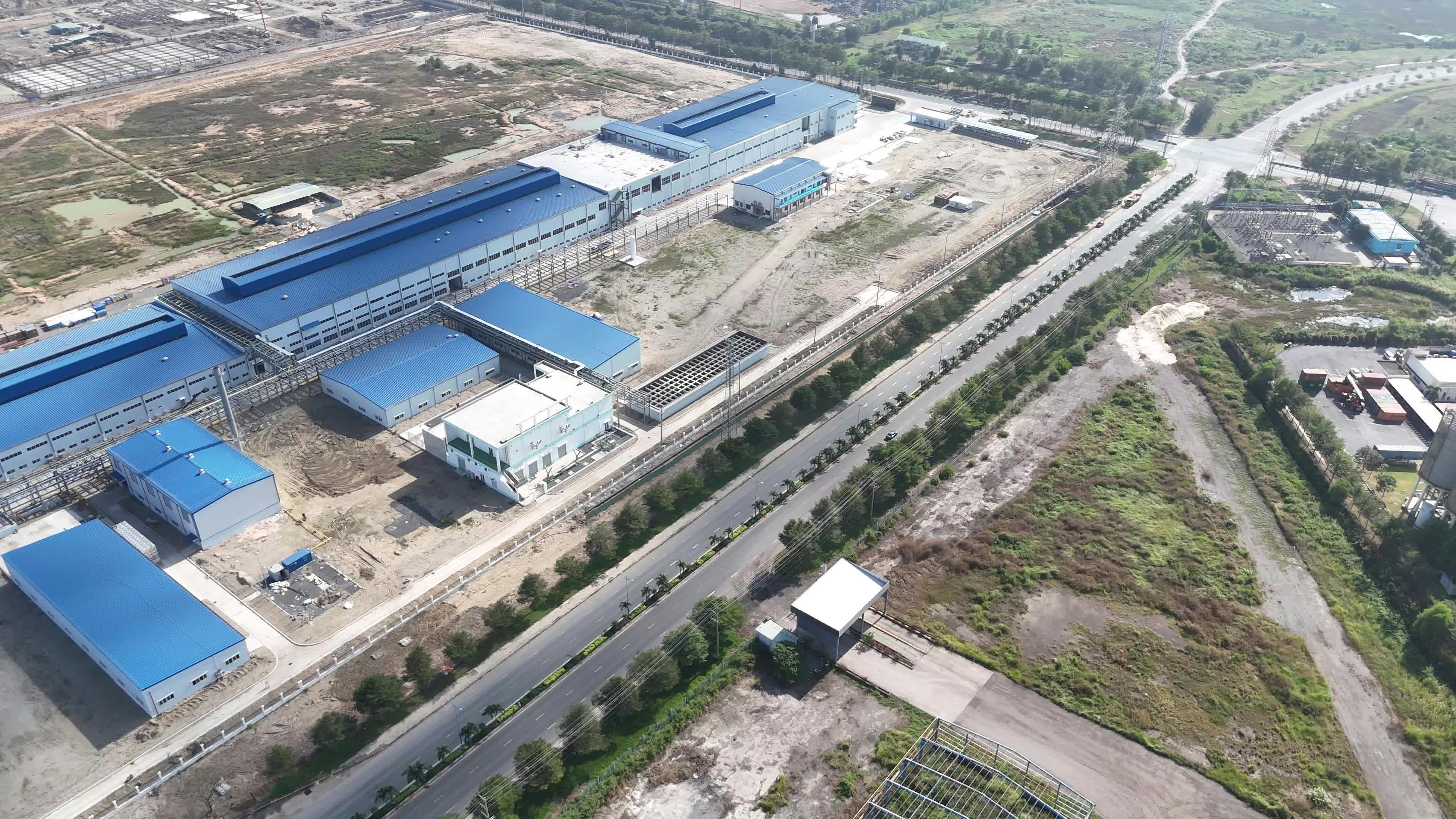 Aerial View of Large Industrial Factory Complex Free Stock Video ...