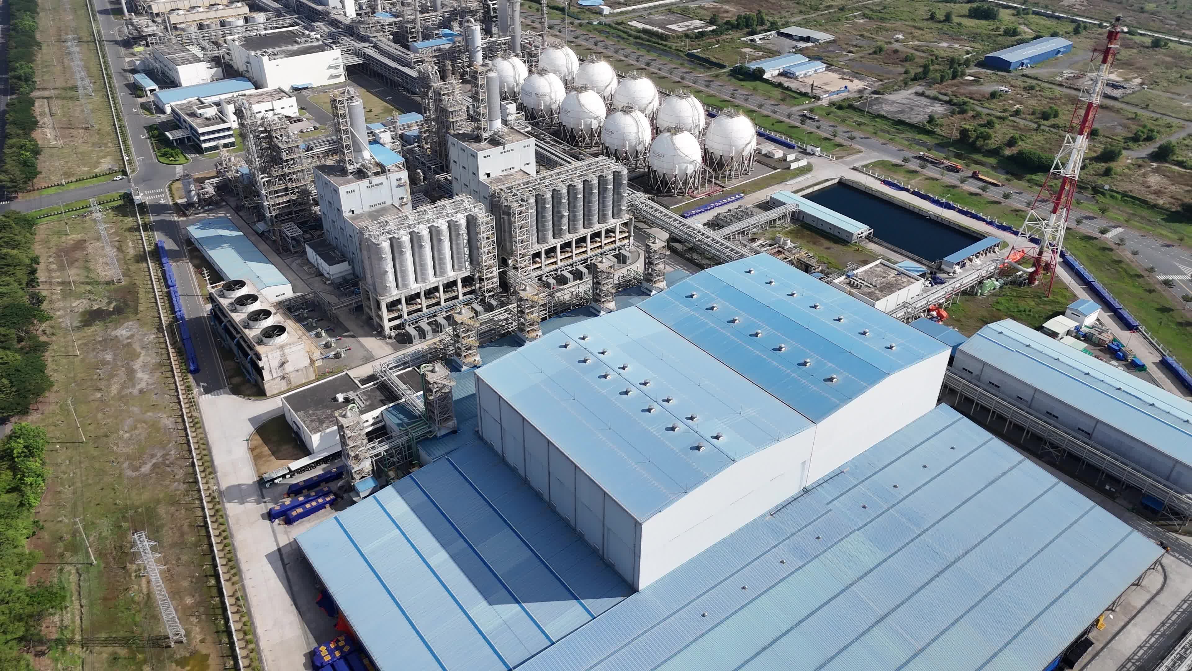 Aerial View of Industrial Plant Complex Free Stock Video Footage ...