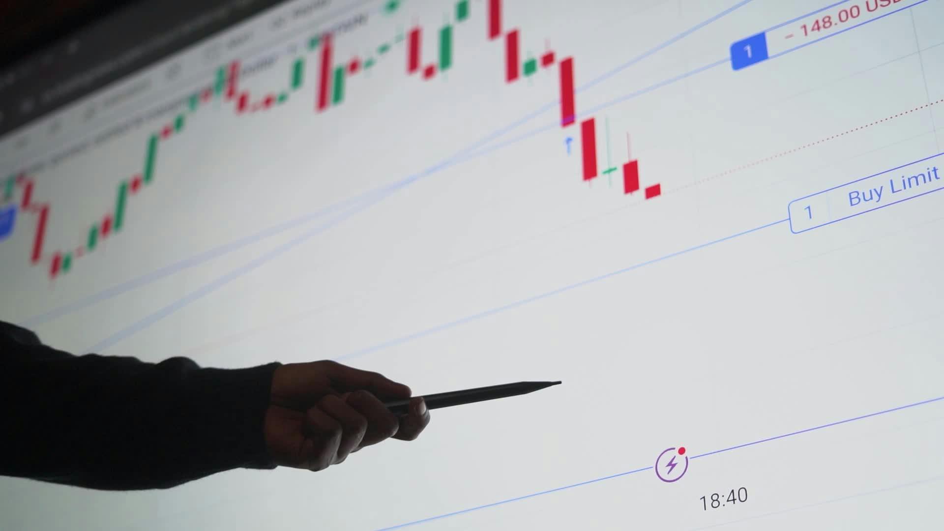 A Person Looking at the Stock Analysis Using a Laptop Free Stock Video ...