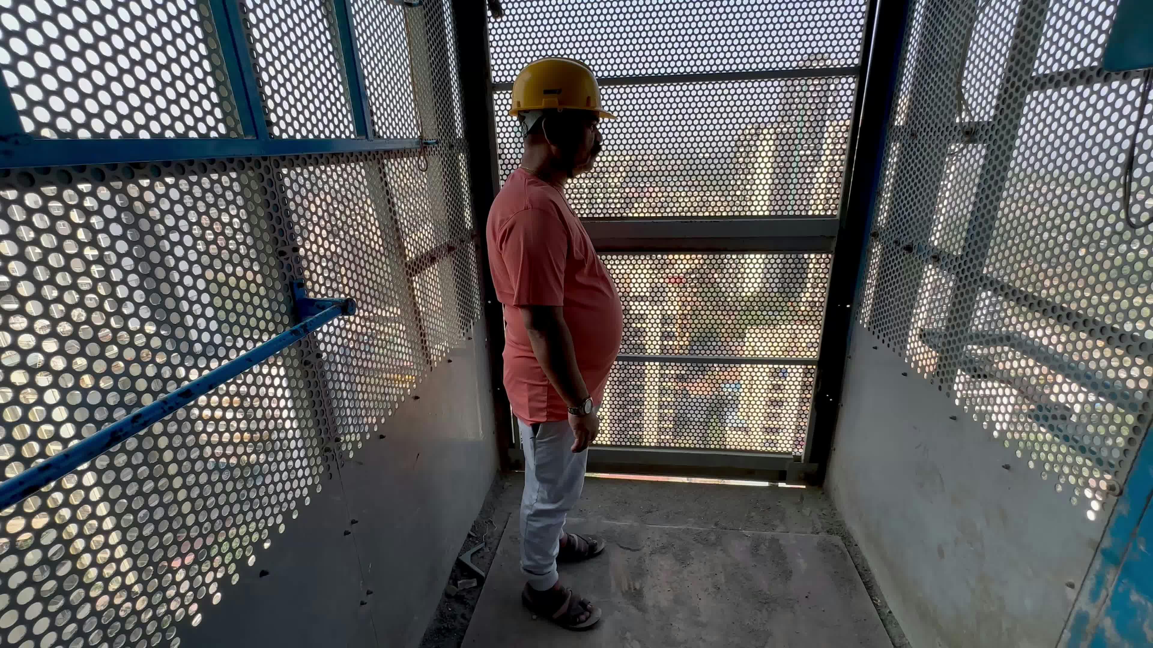 Construction Worker Inspecting High-Rise View Free Stock Video Footage ...
