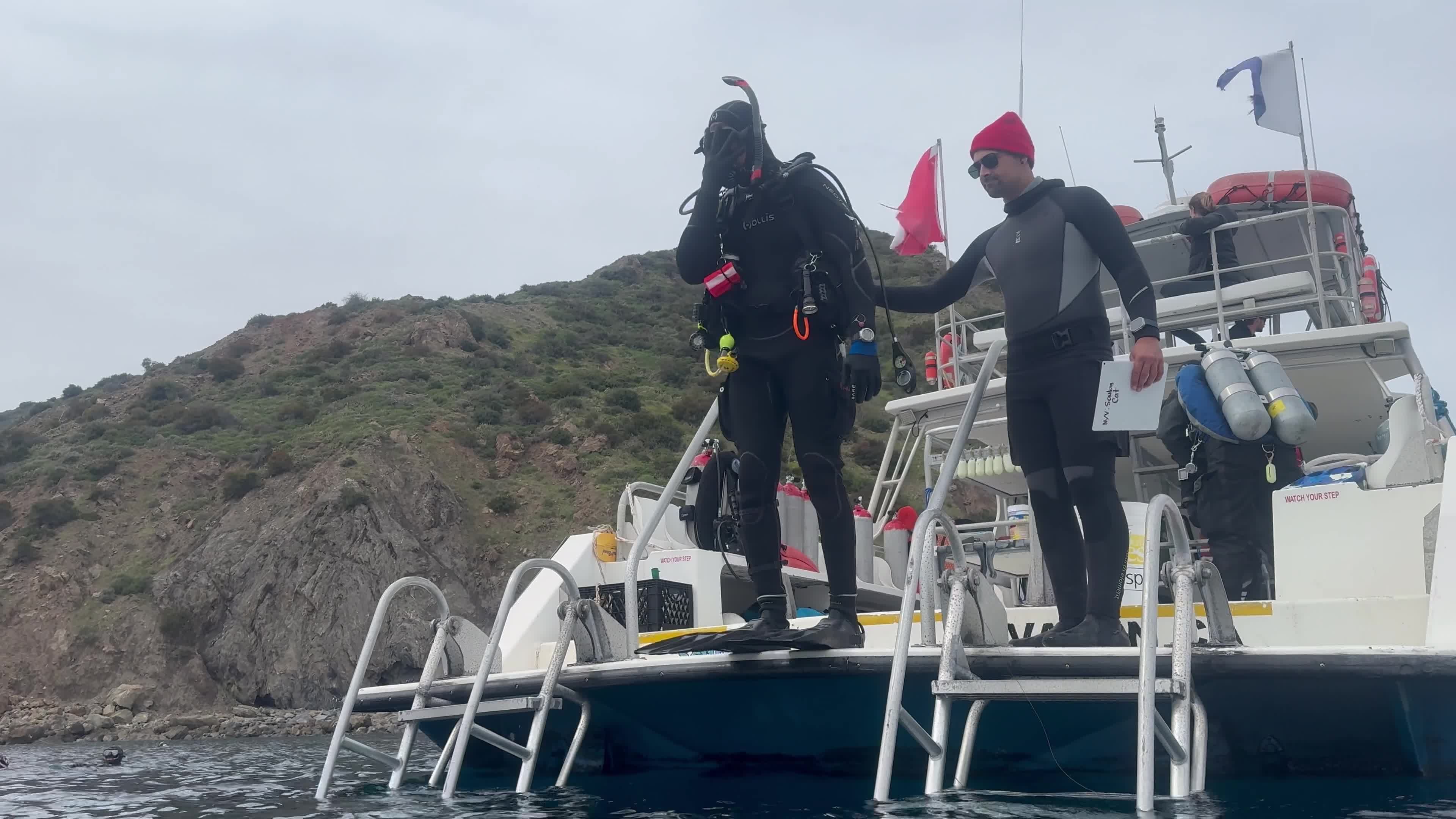 Scuba Diver Jumping from Boat into Ocean Free Stock Video Footage ...
