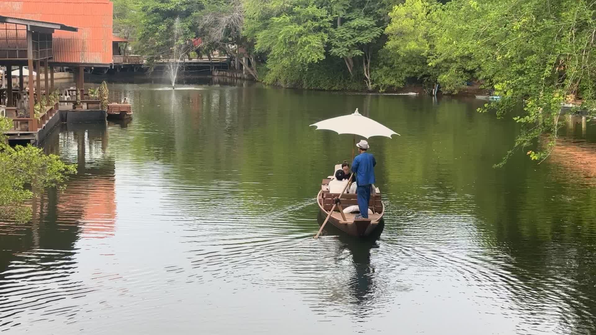 Tranquil Boat Ride in Scenic Asian Landscape Free Stock Video Footage ...