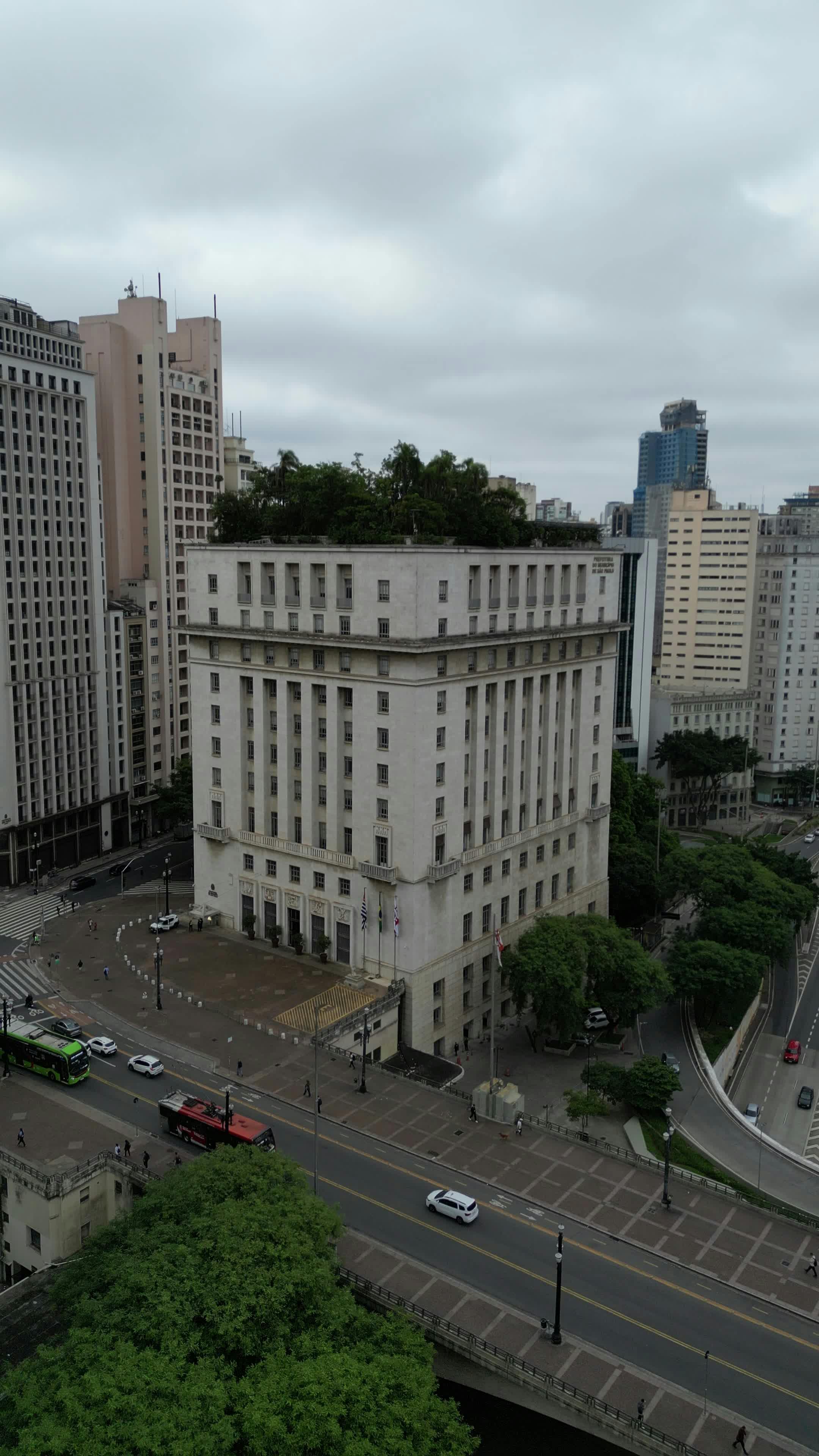 Aerial View of Historic Viaduto do Chá Building Free Stock Video ...