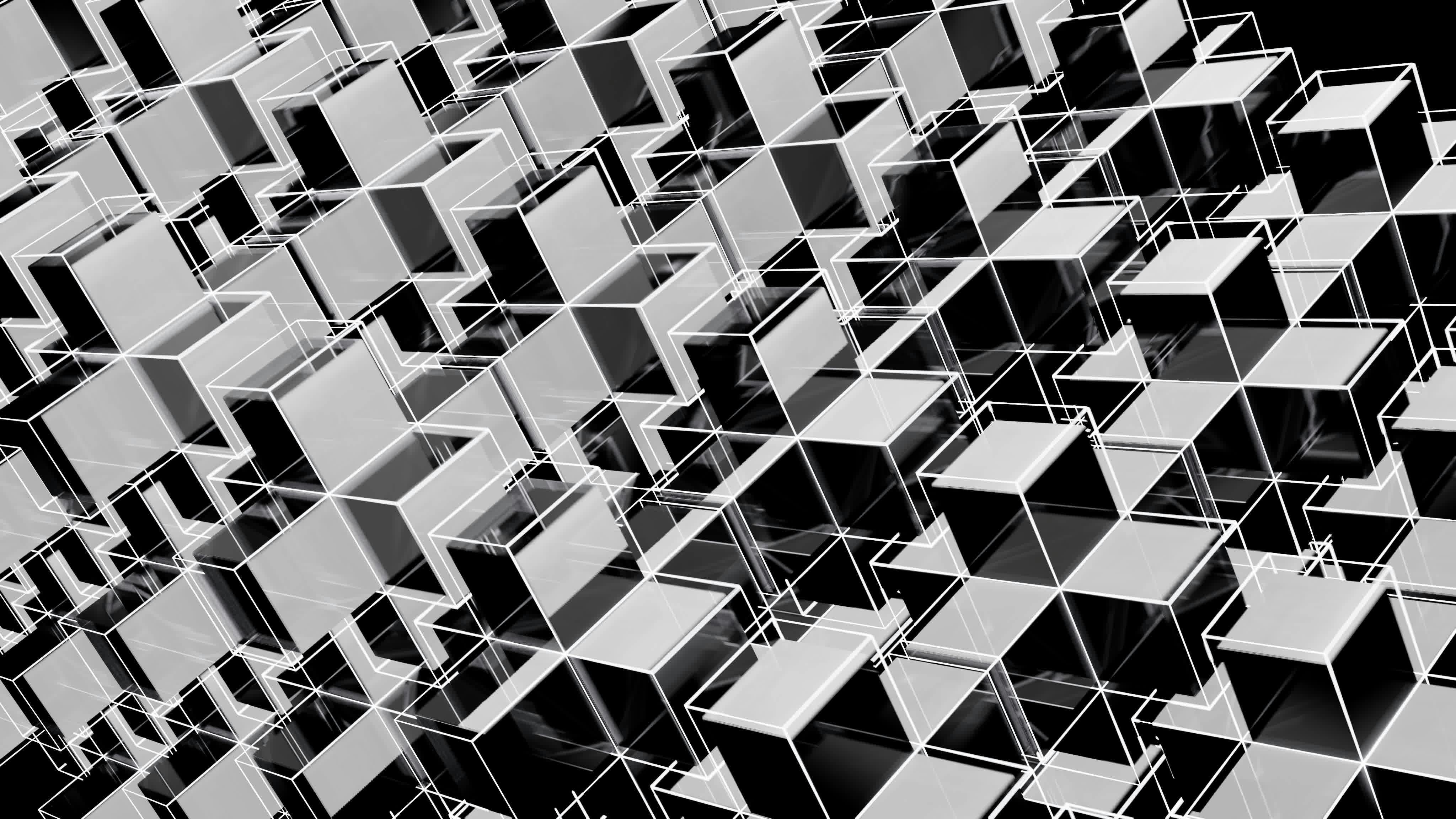 Abstract Digital Cubes with Neon Effects Free Stock Video Footage ...