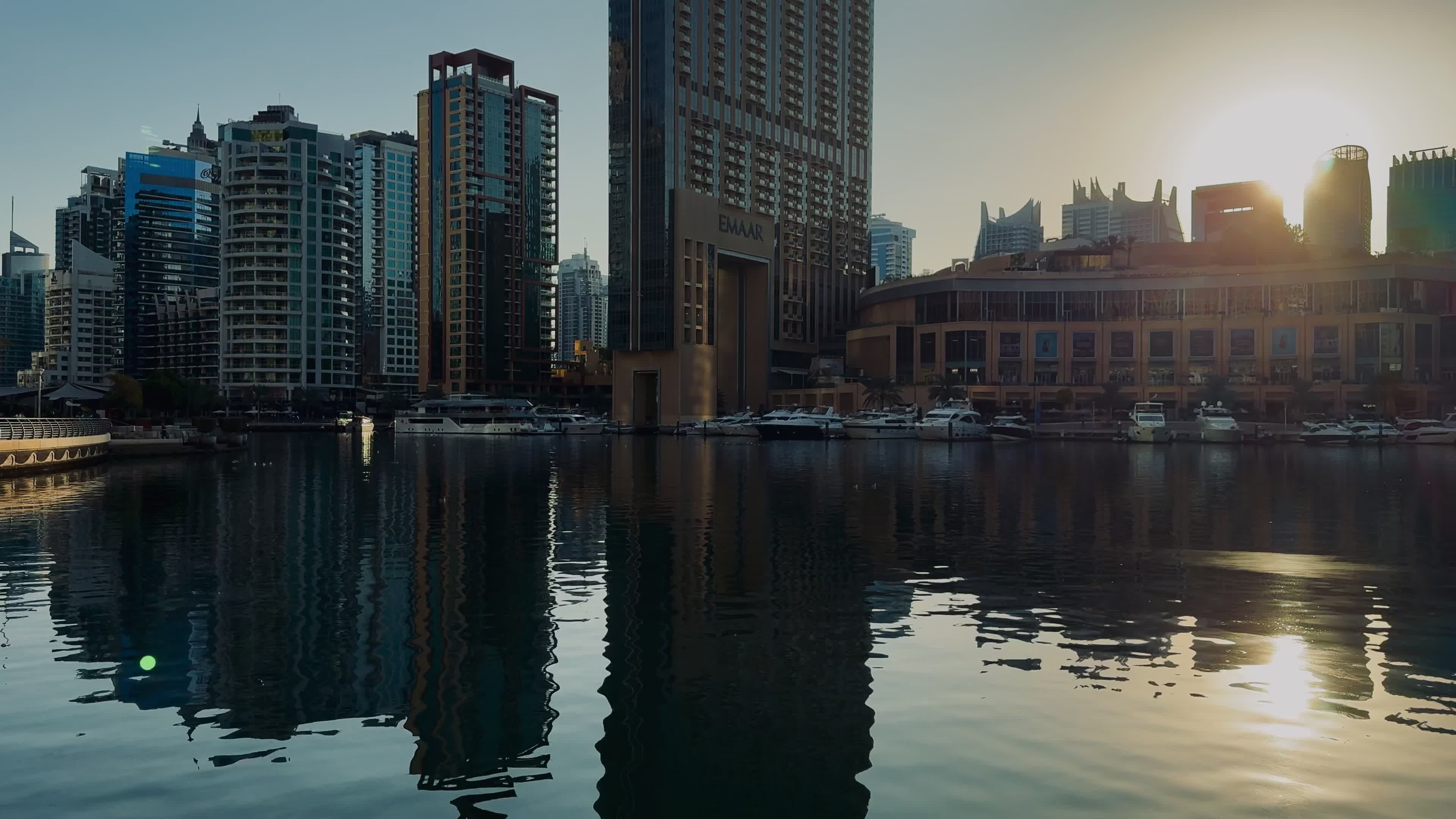 Scenic Dubai Marina Skyline at Sunset Free Stock Video Footage, Royalty ...