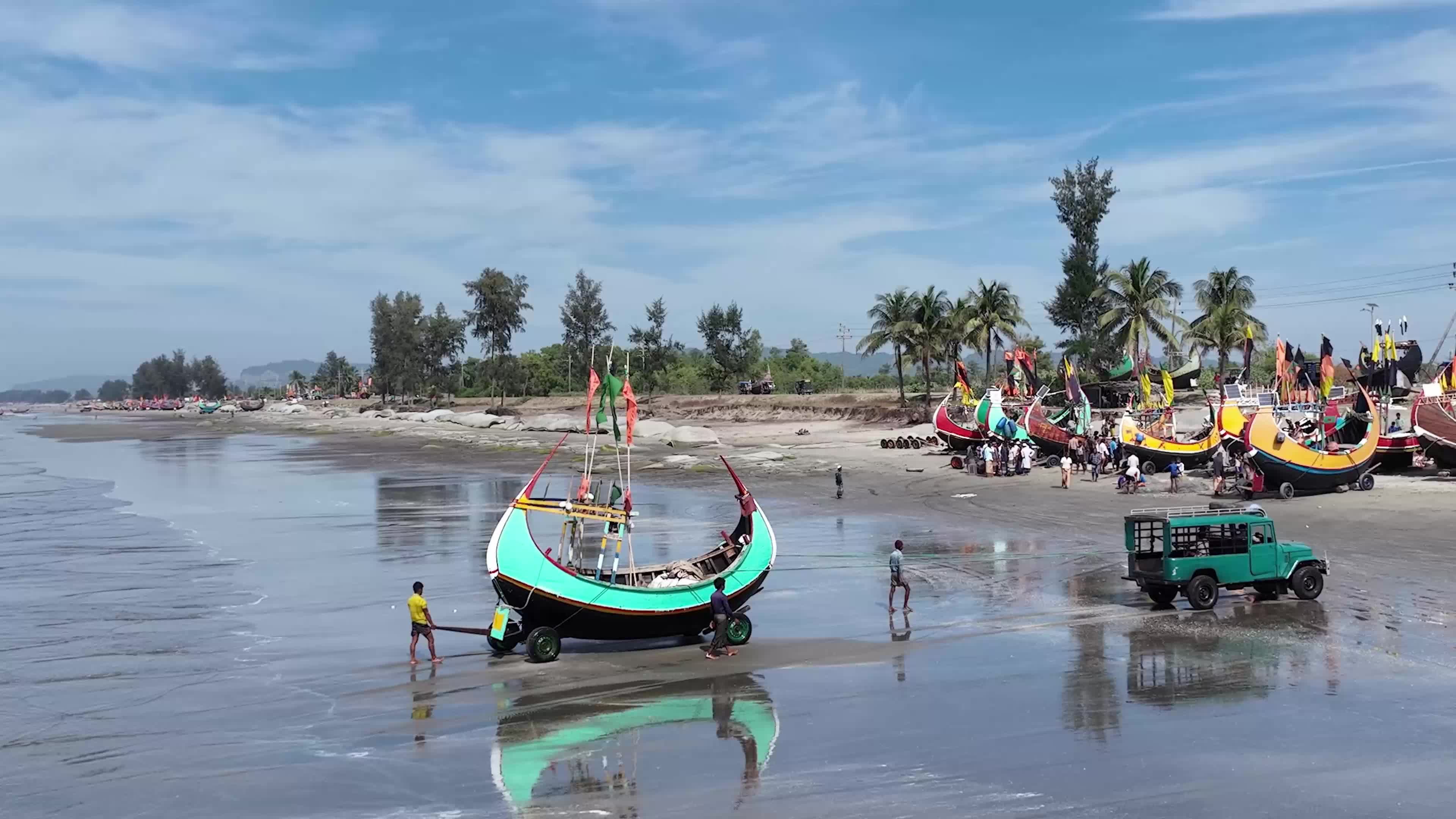 Serene Day at Teknaf Sea Beach in Bangladesh Free Stock Video Footage ...