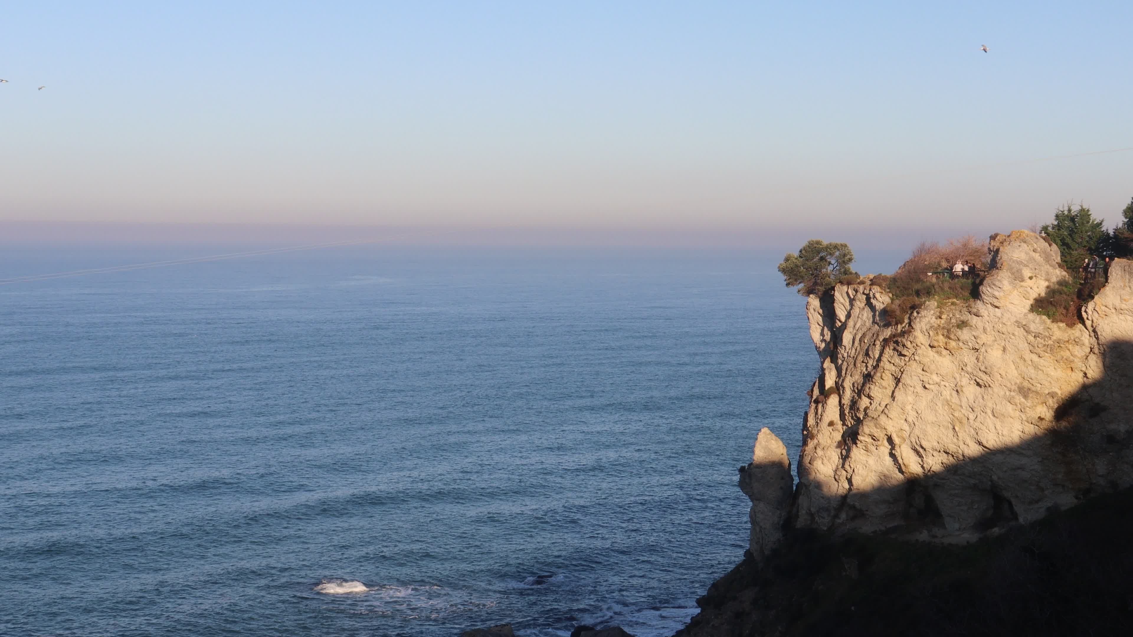 Sunset View of Ocean from Scenic Cliff Edge Free Stock Video Footage ...