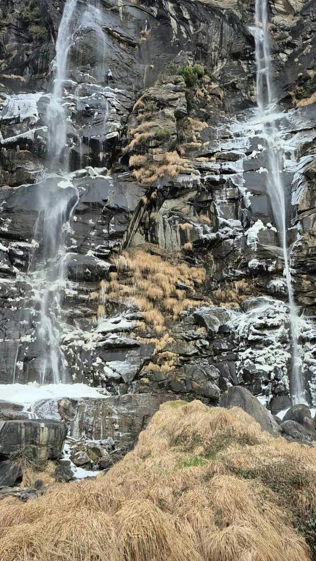 Peaceful Waterfall with Colorful Flags Free Stock Video Footage ...