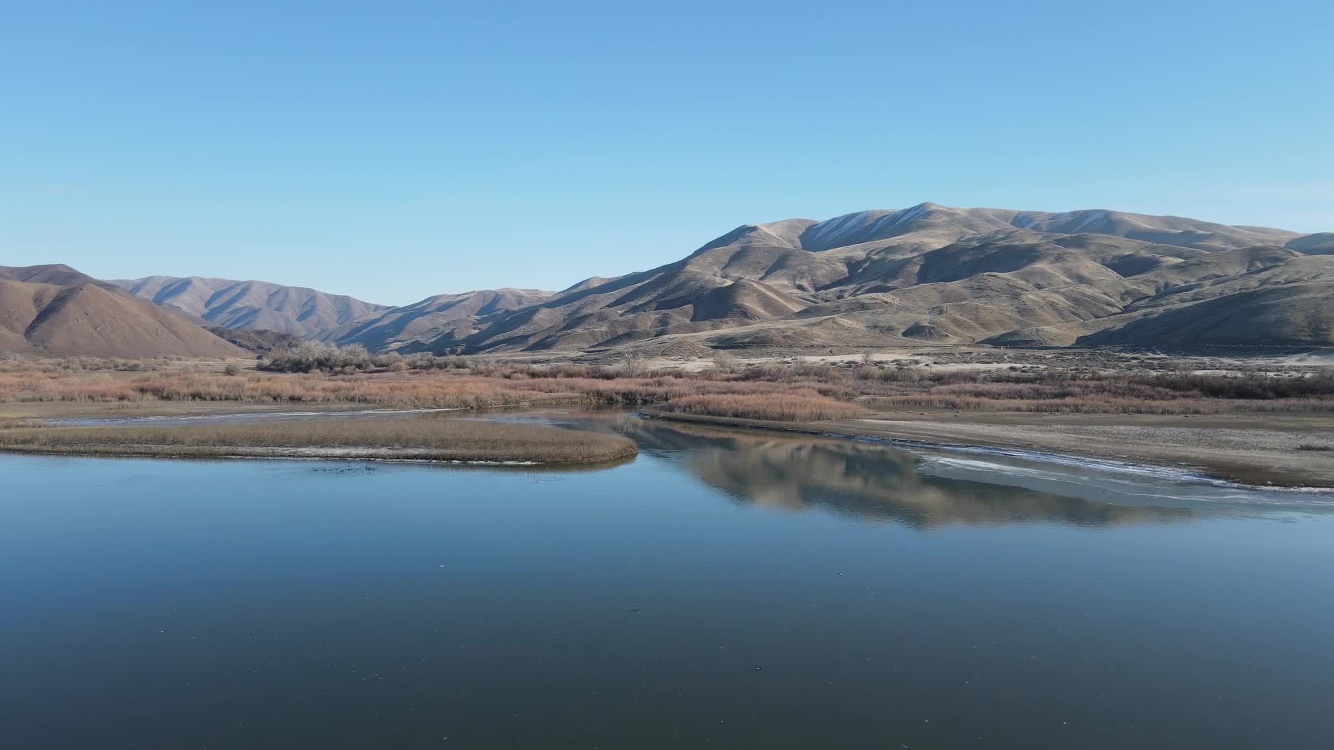 Beautiful Drone View of Snake River & Mountains Free Stock Video ...