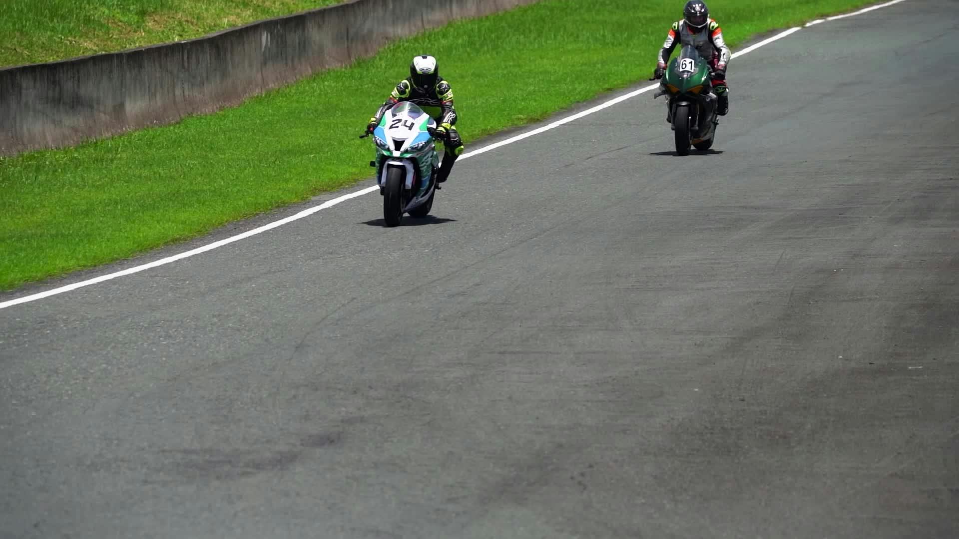 High-Speed Motorcycle Racing on Circuit Track Free Stock Video Footage ...
