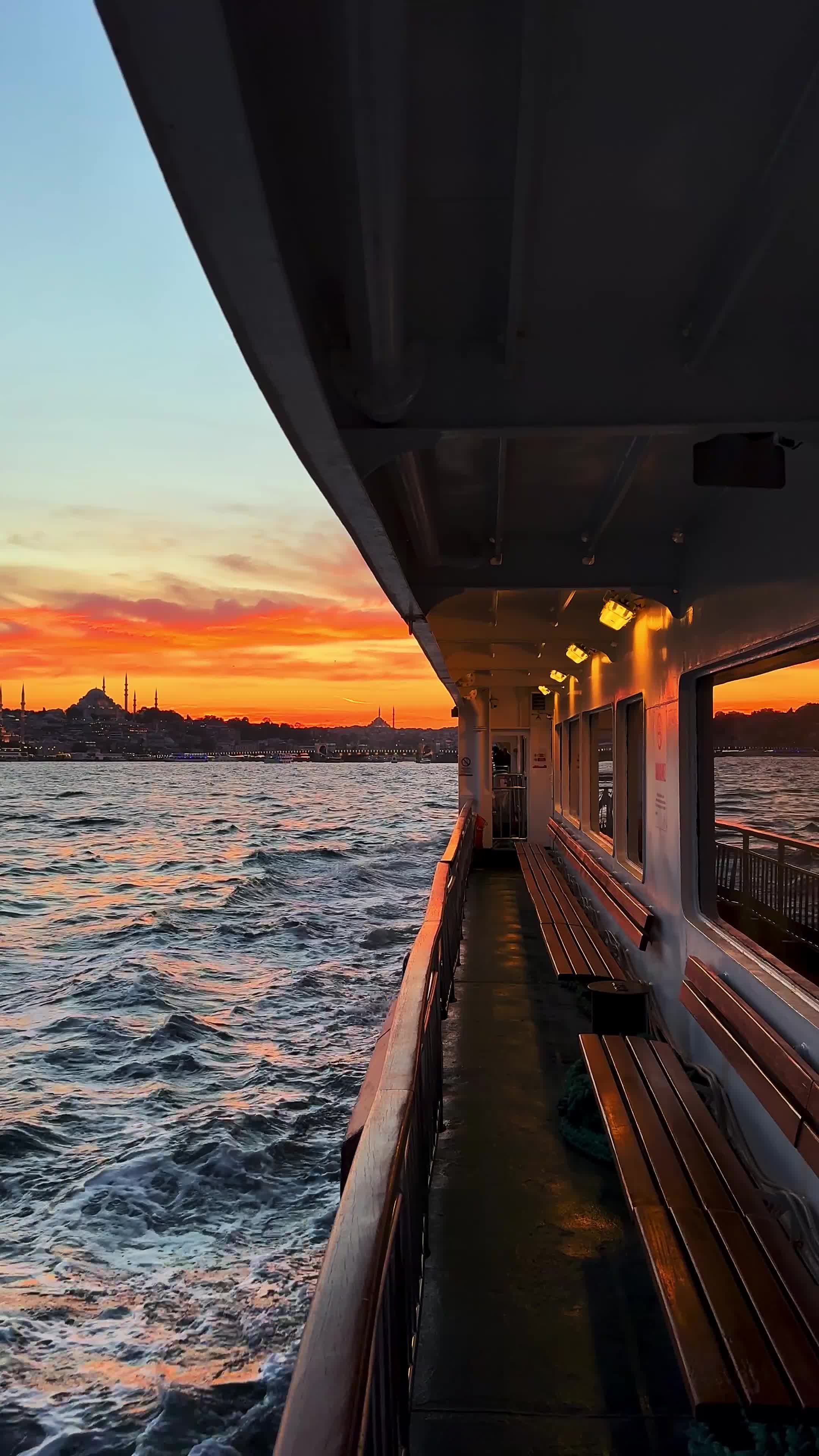 Sunset View from Ferry Boat on Calm Waters Free Stock Video Footage ...