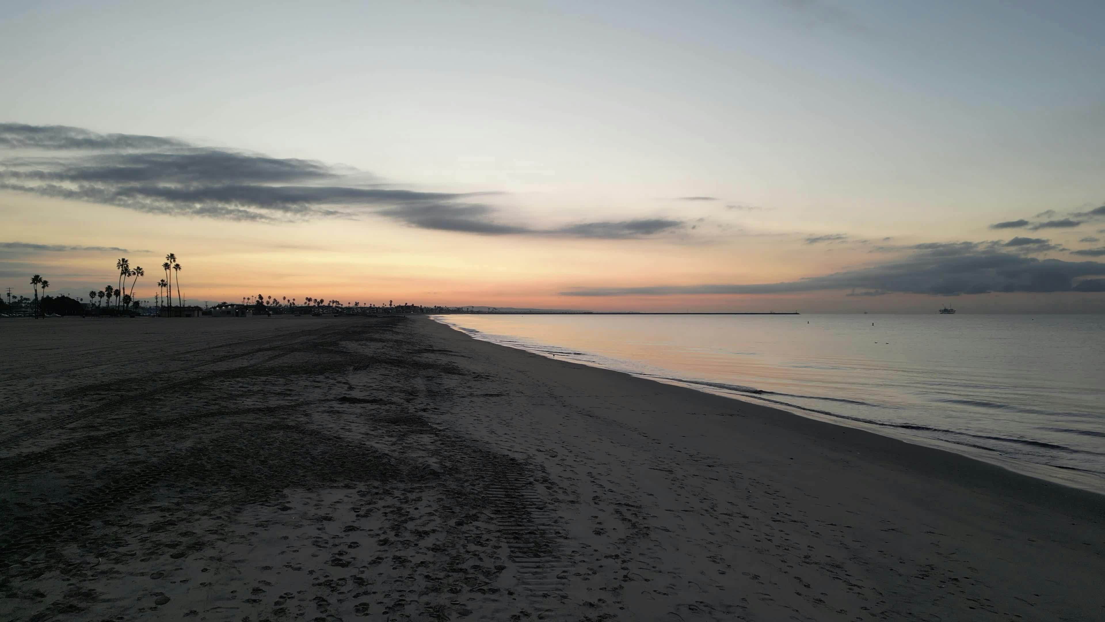 California Beach Sunrise Over Ocean Waves Free Stock Video Footage ...