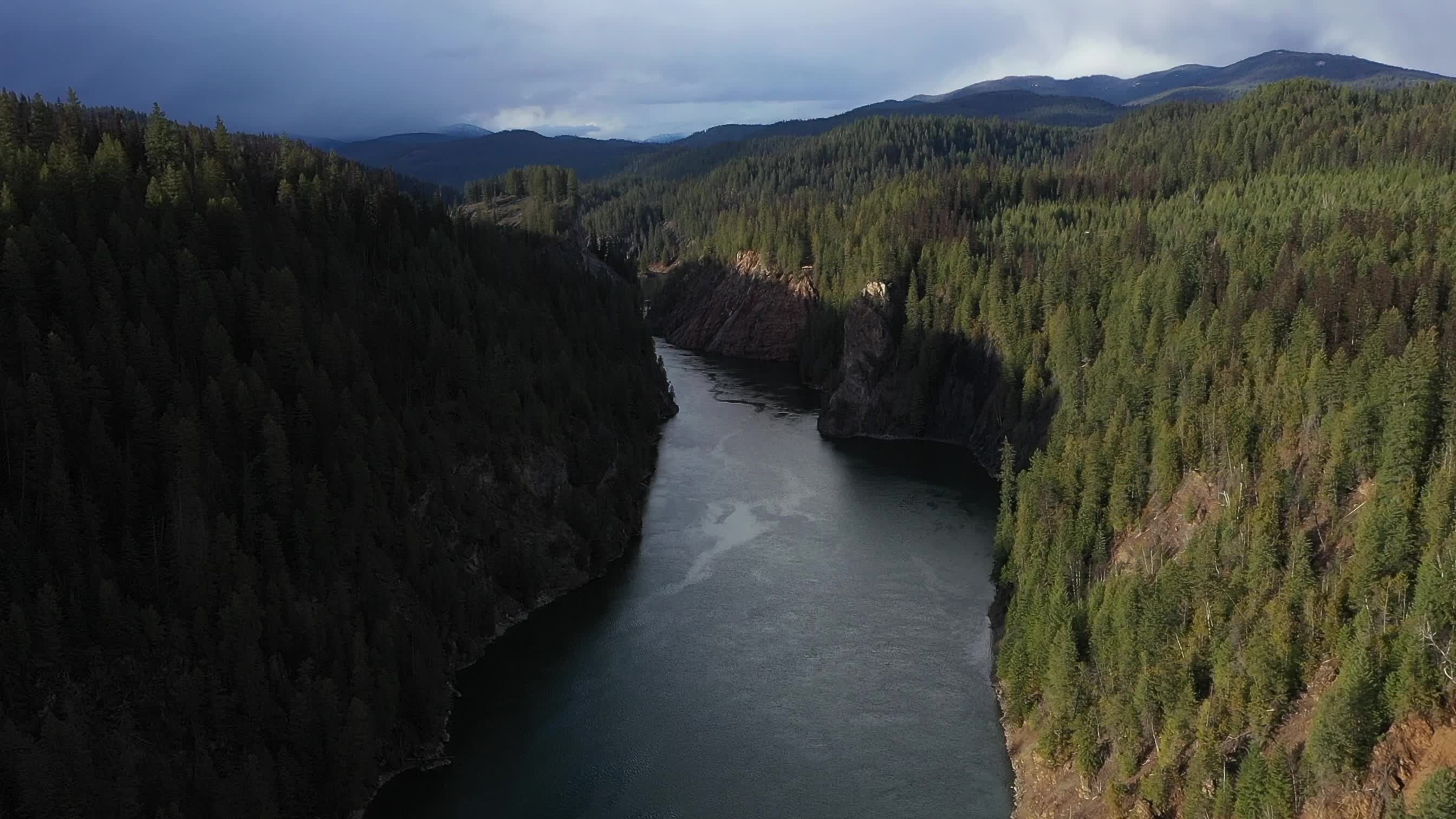 Scenic Aerial View of Pend Oreille River Gorge Free Stock Video Footage ...