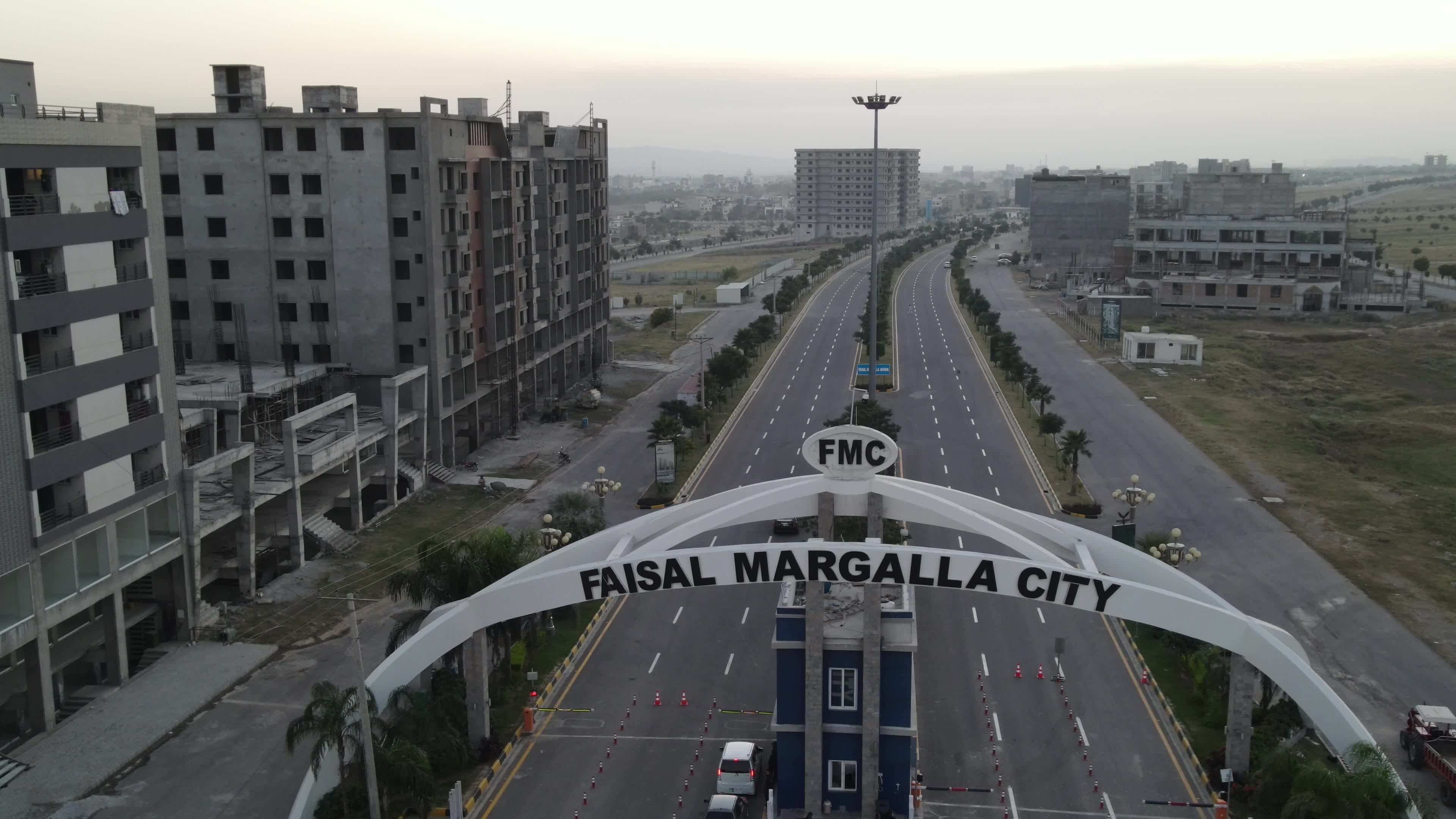 Aerial View of Faisal Margalla City at Dusk Free Stock Video Footage ...