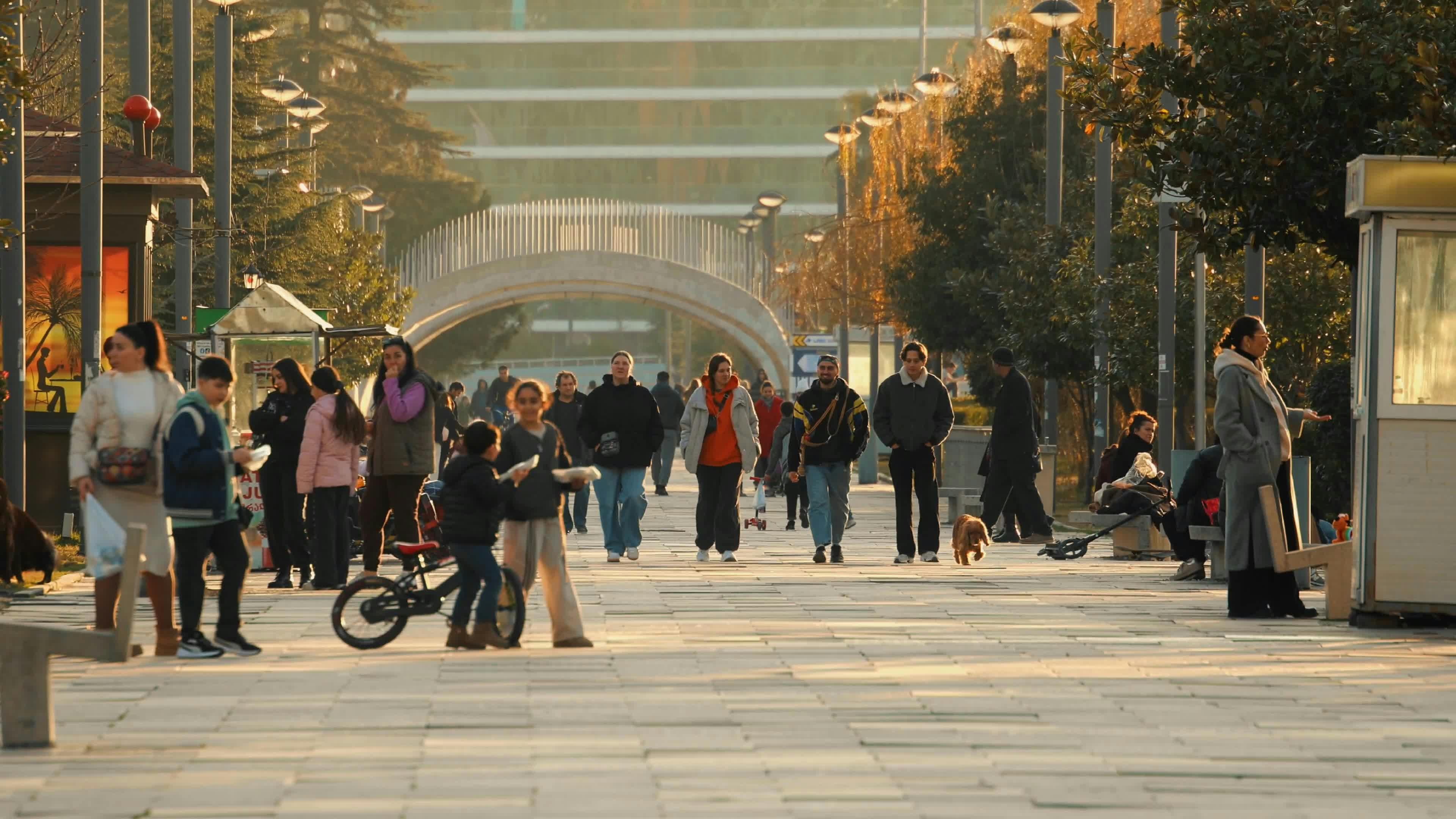 Vibrant City Street with People Strolling Free Stock Video Footage ...