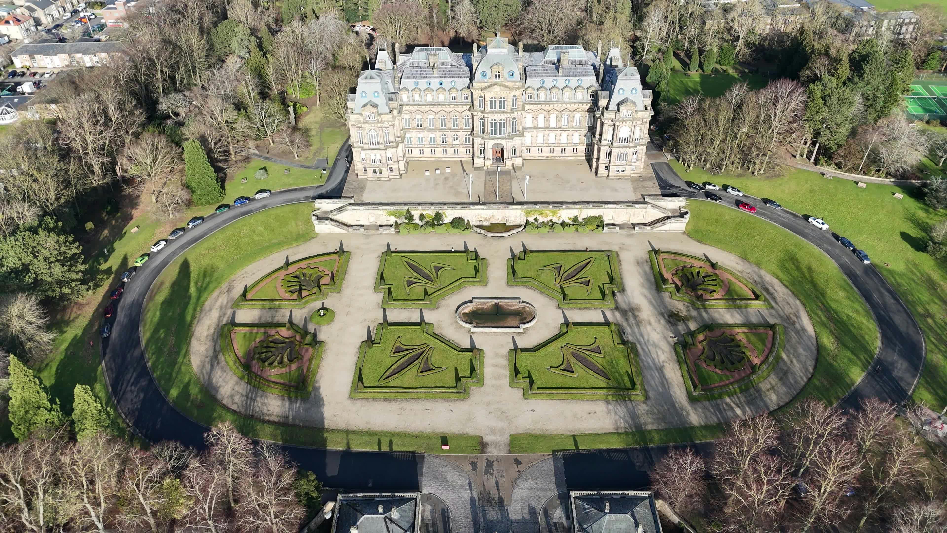 Aerial View of Château with Elaborate Gardens Free Stock Video Footage ...