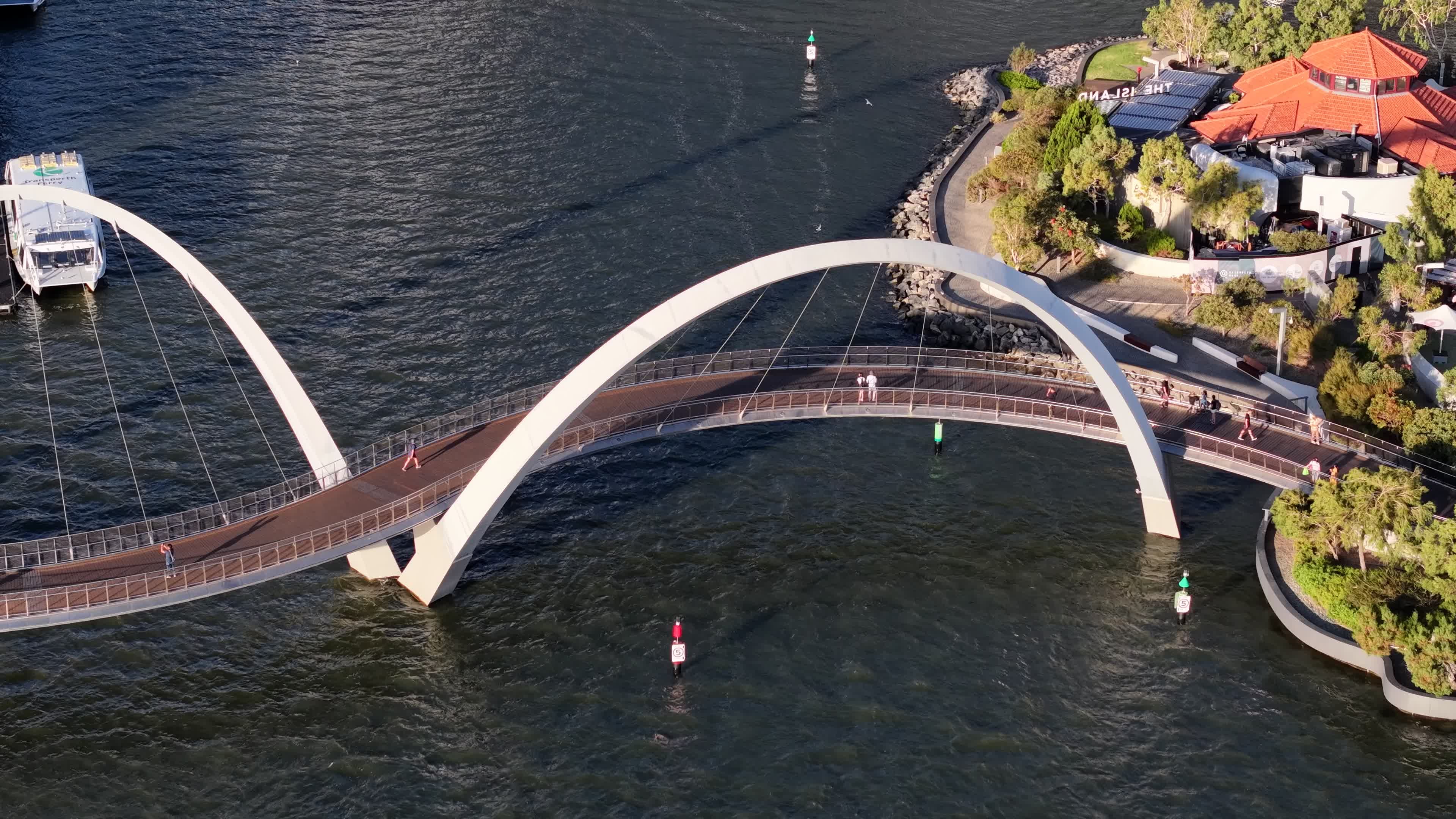 Aerial View of Perth Elizabeth Quay Bridge Free Stock Video Footage ...