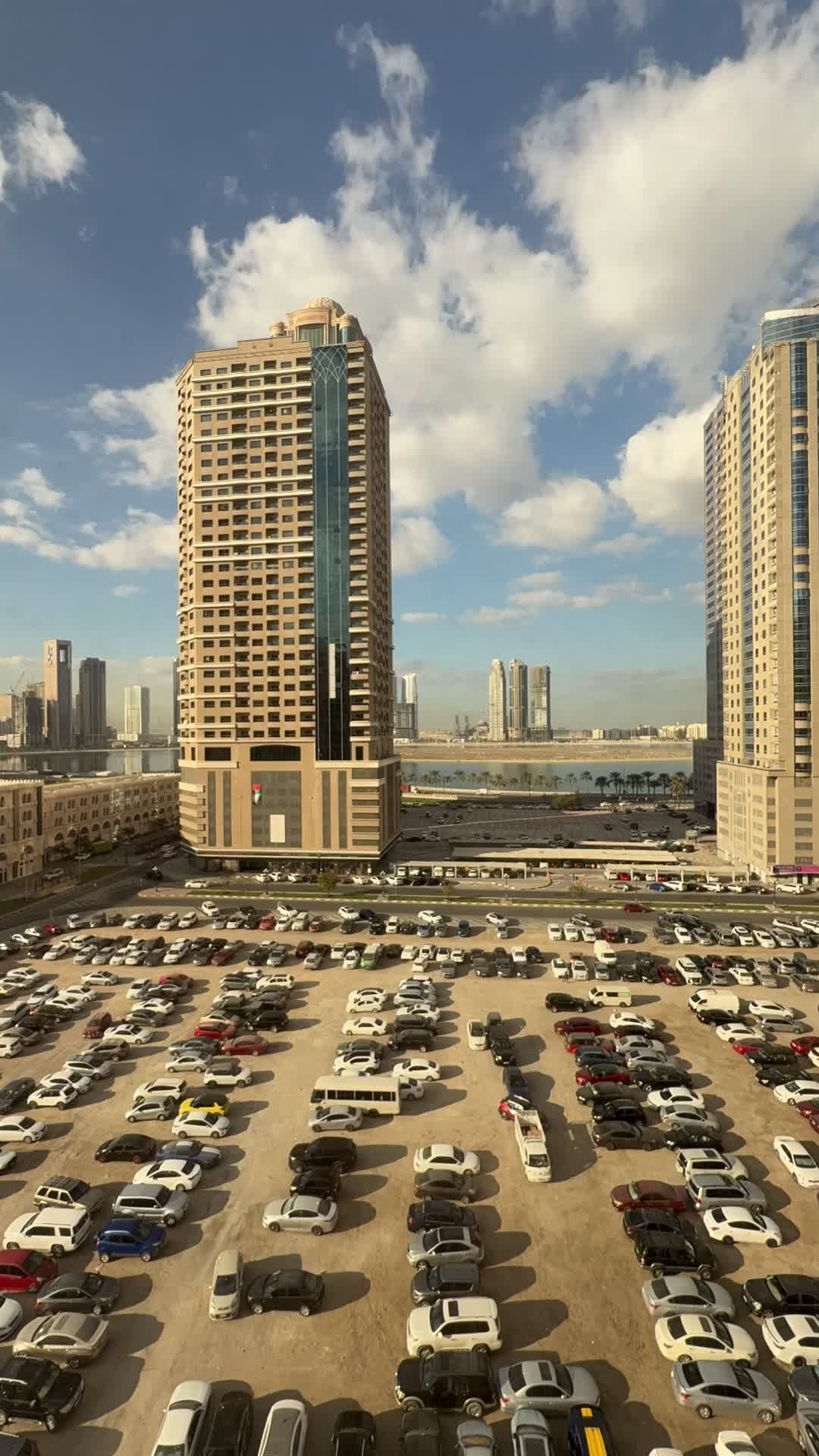 High-rise Cityscape Overlooking Parking Lot Free Stock Video Footage ...