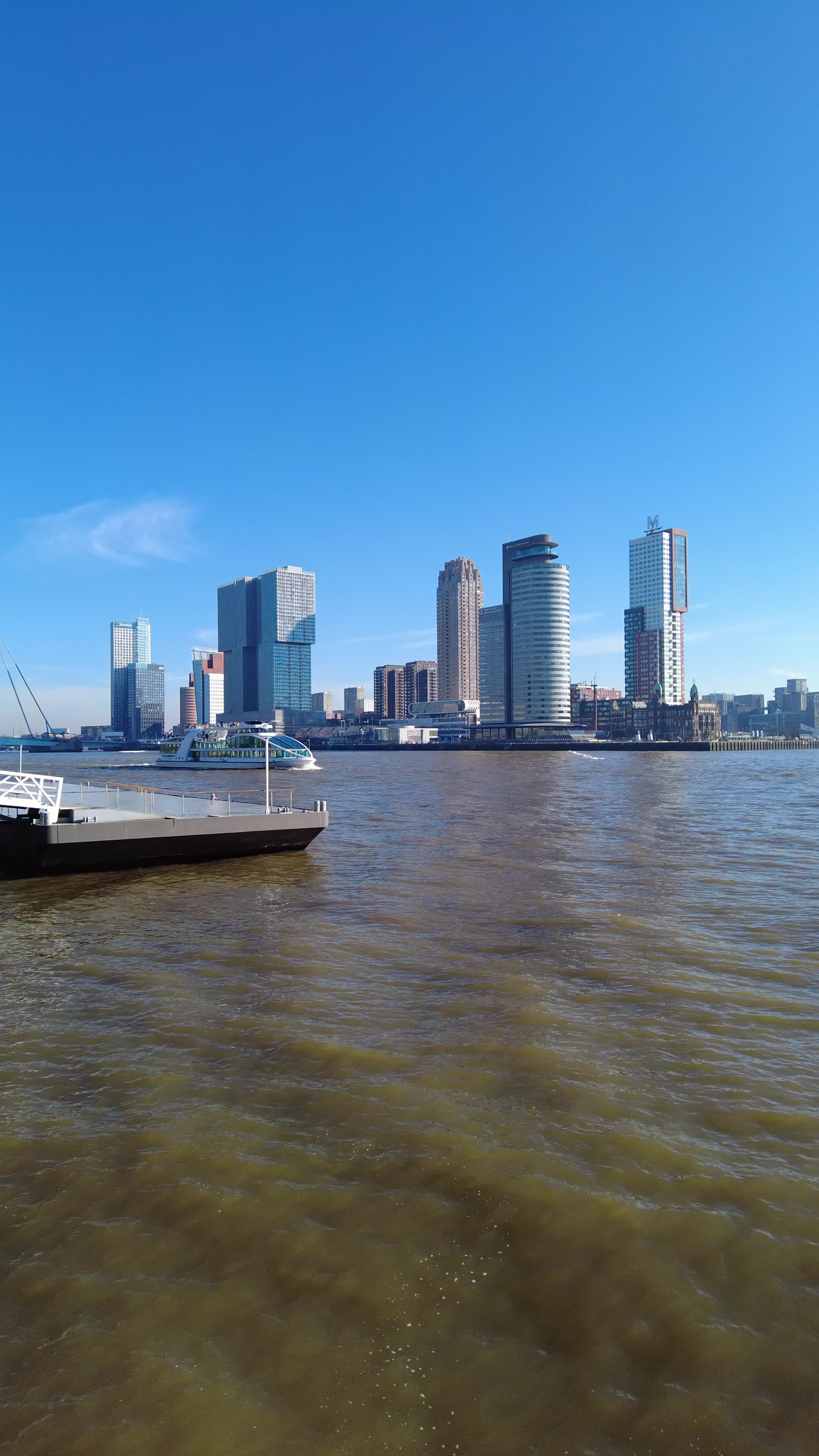 Stunning Rotterdam Skyline with River View Free Stock Video Footage ...