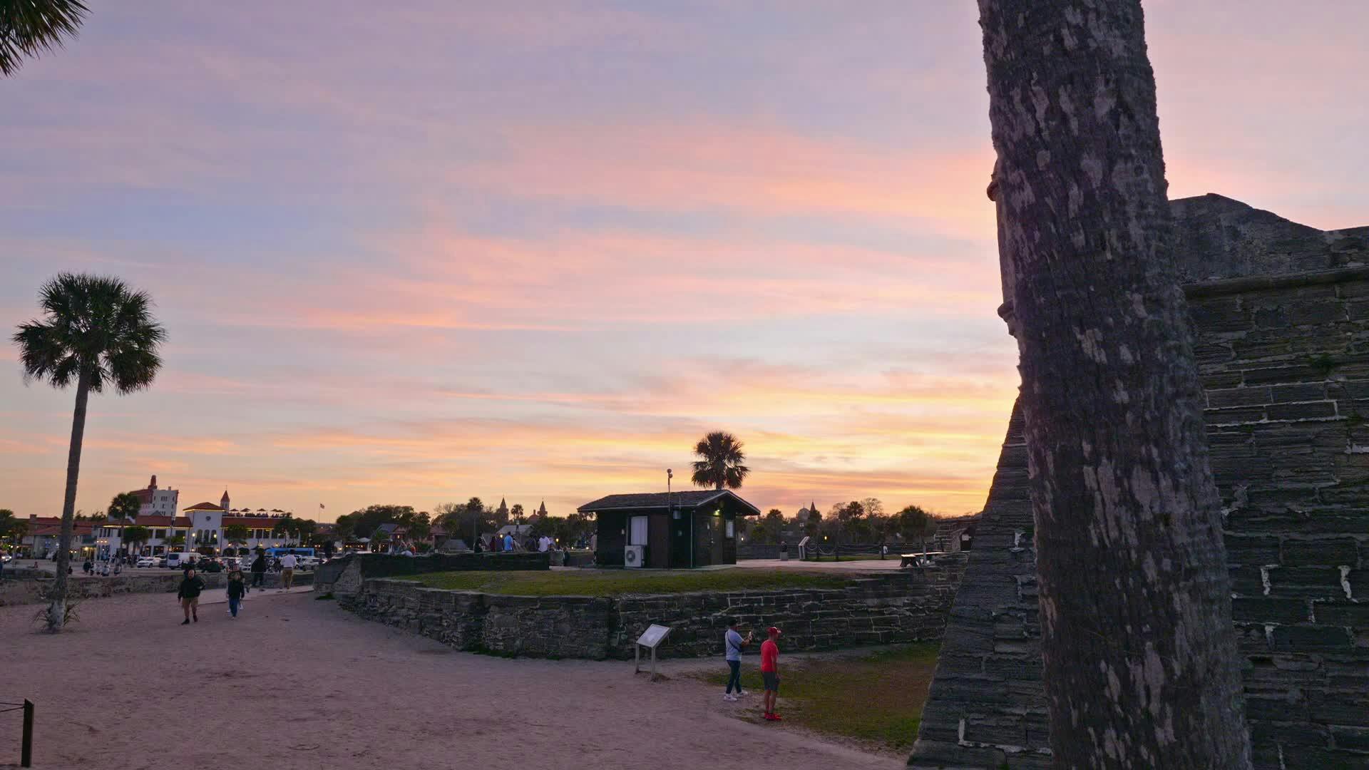 Historic Fort at Sunset in St. Augustine Free Stock Video Footage ...