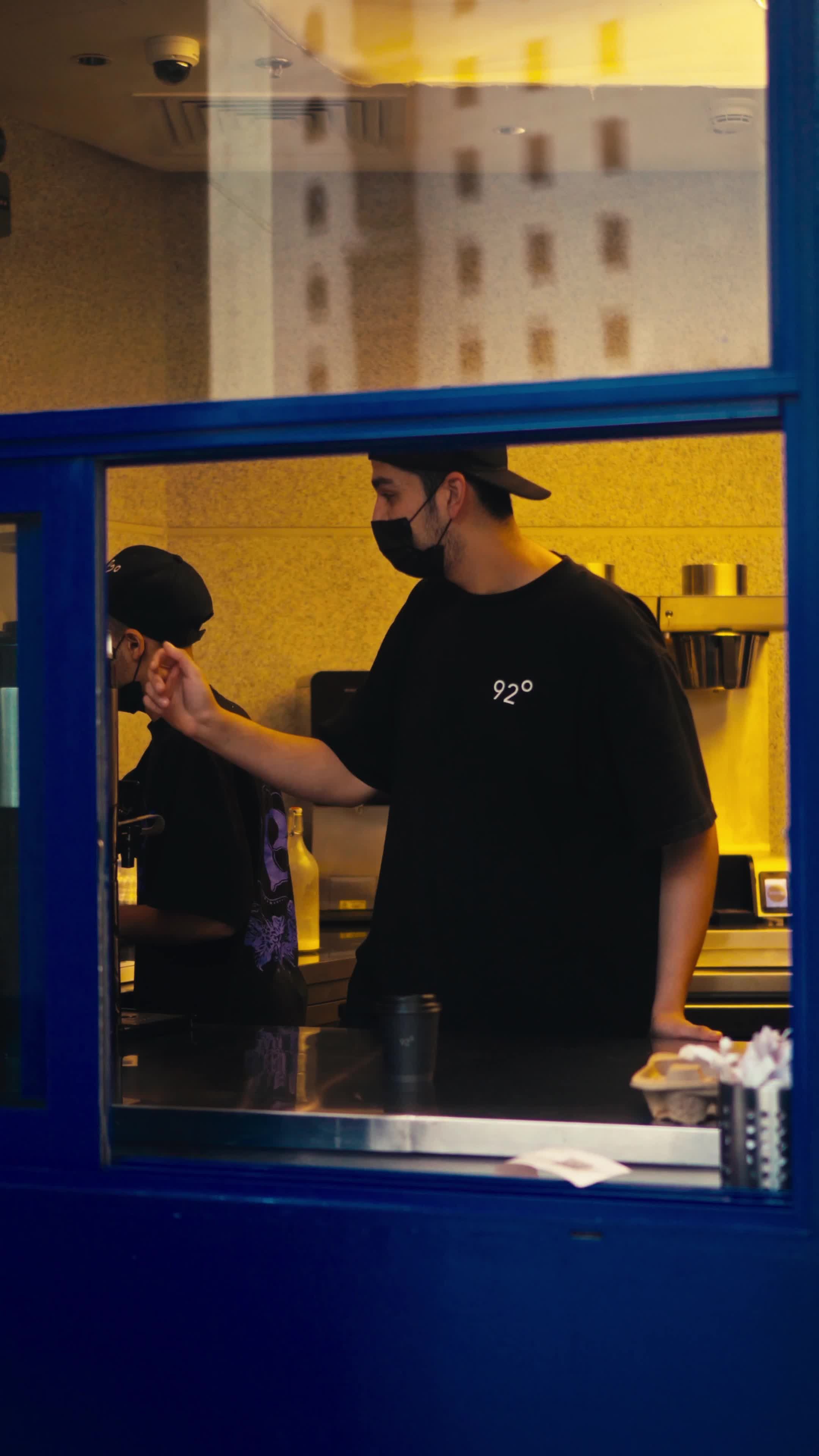 Fast Food Restaurant Window Worker in Action Free Stock Video Footage ...