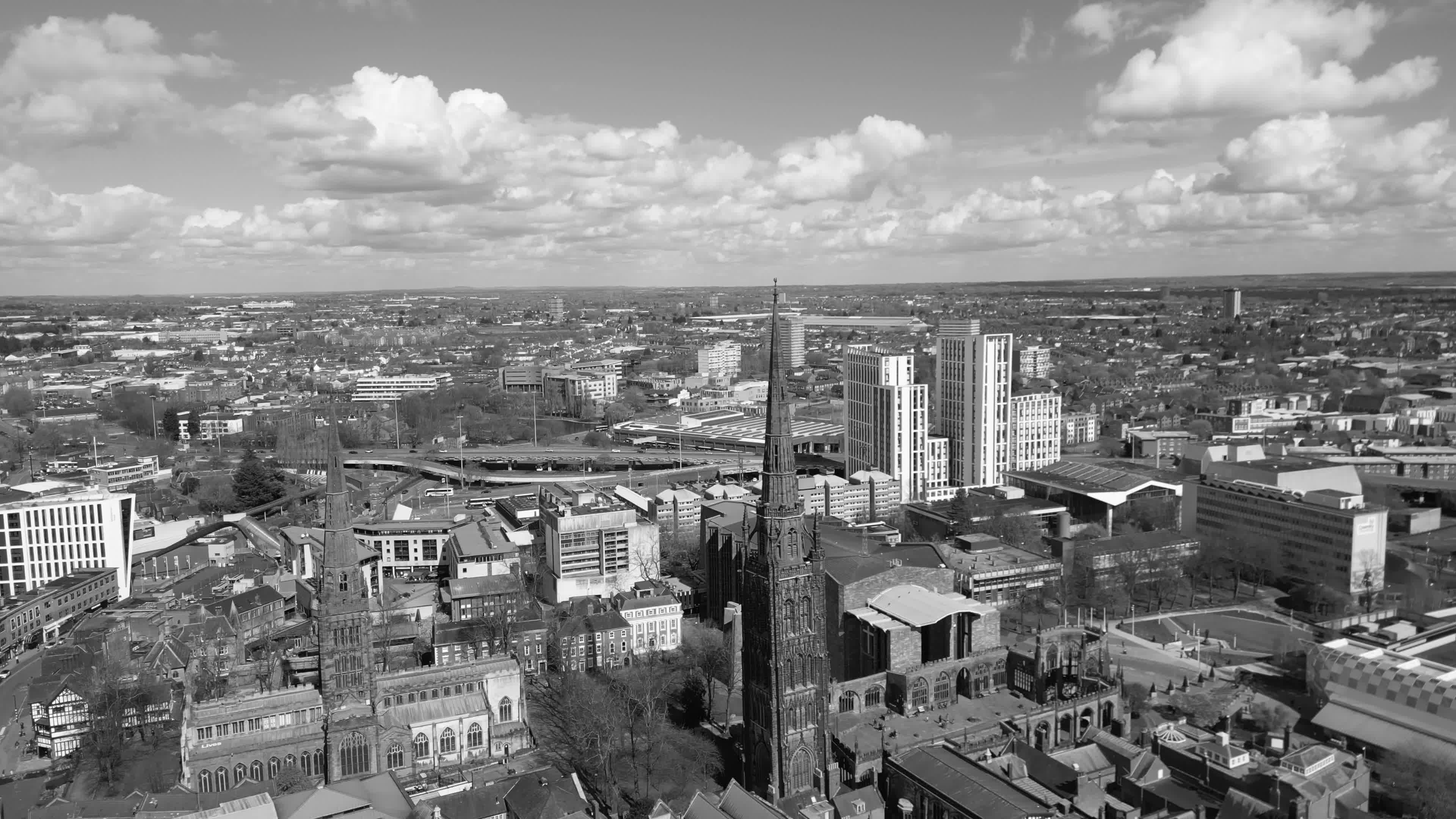 Aerial View of Coventry City Free Stock Video Footage, Royalty-Free 4K ...