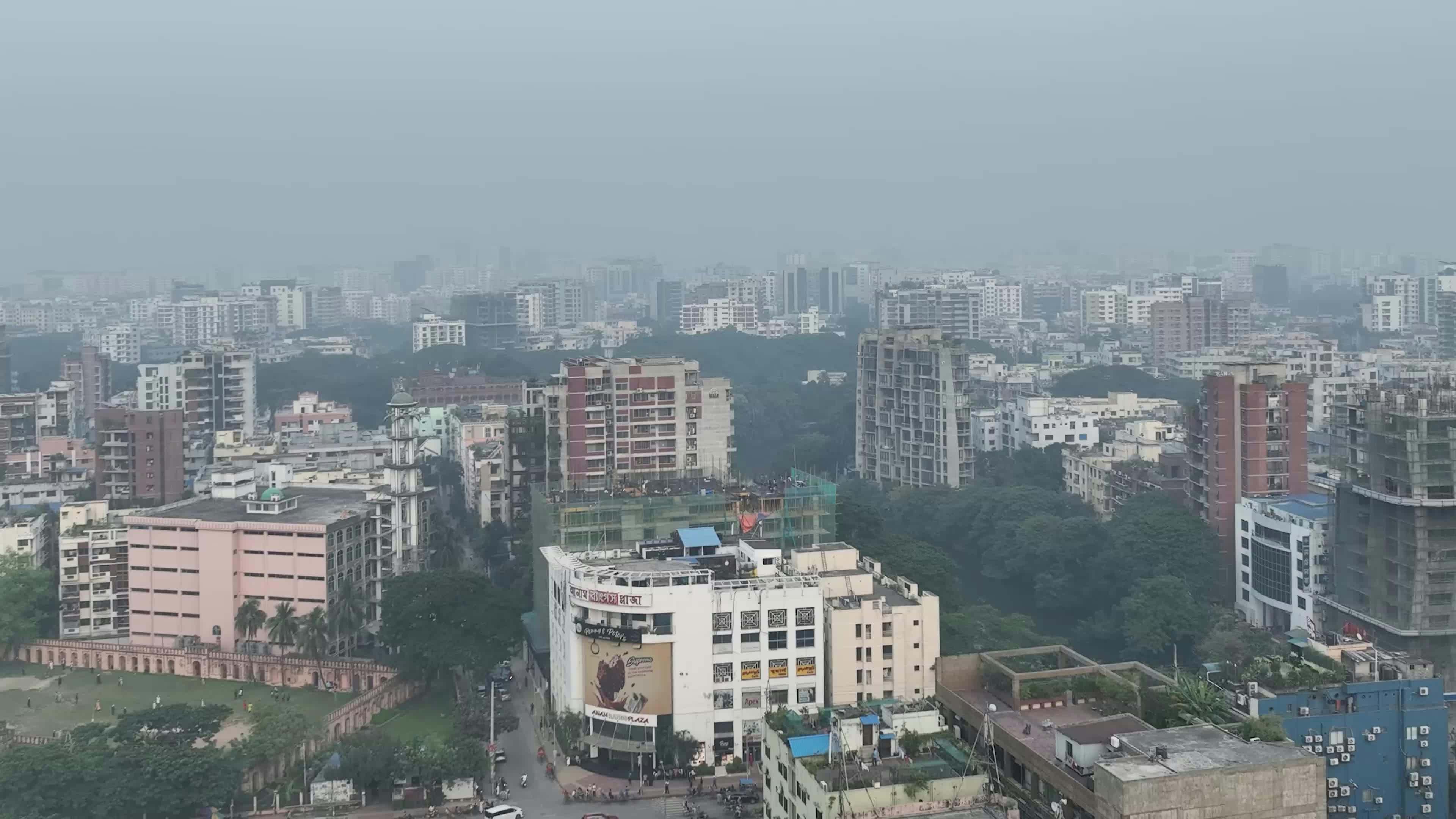 Aerial View of Dhaka City Skyline Free Stock Video Footage, Royalty ...