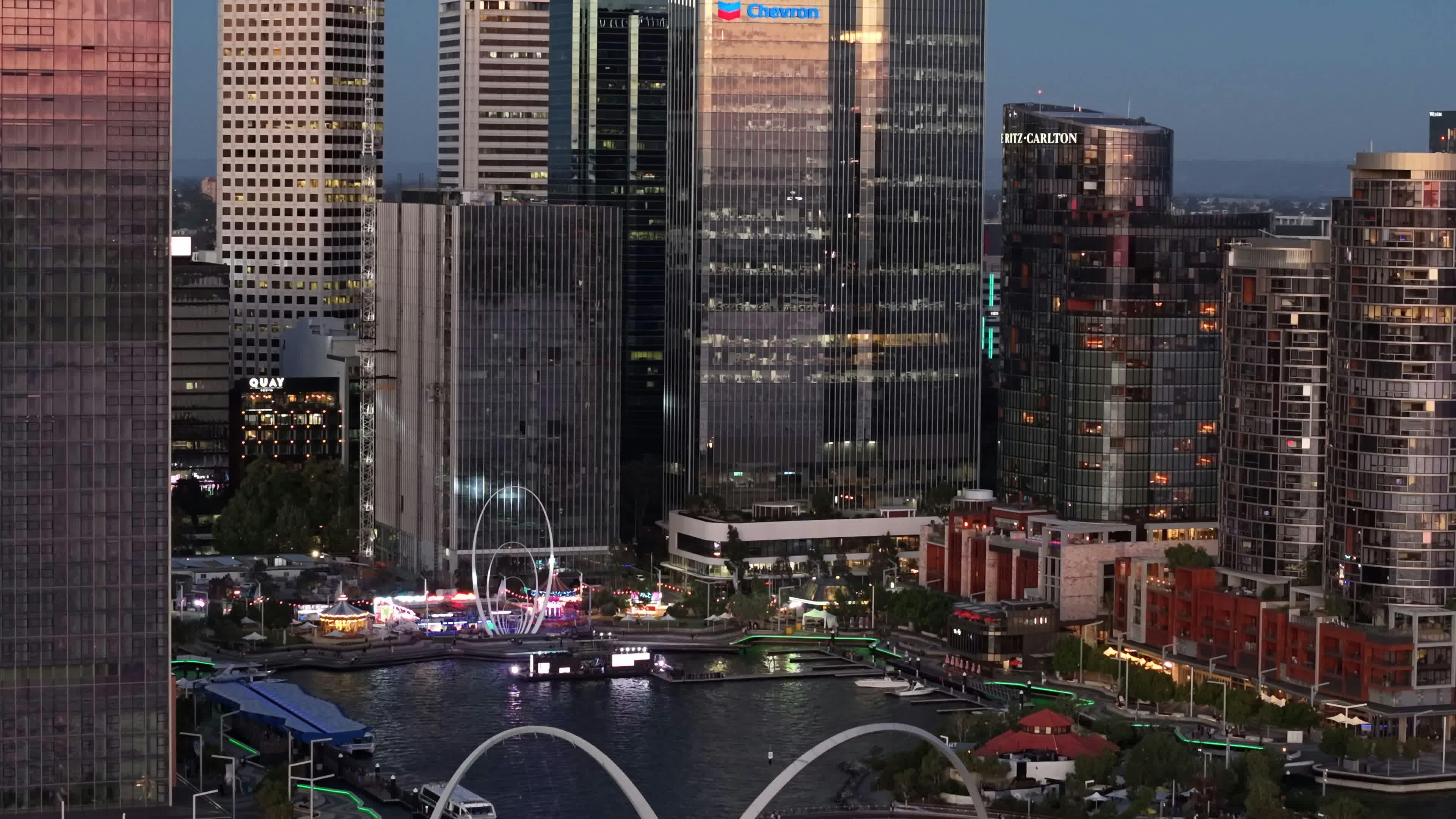 Stunning Aerial View of Perth City at Night Free Stock Video Footage ...