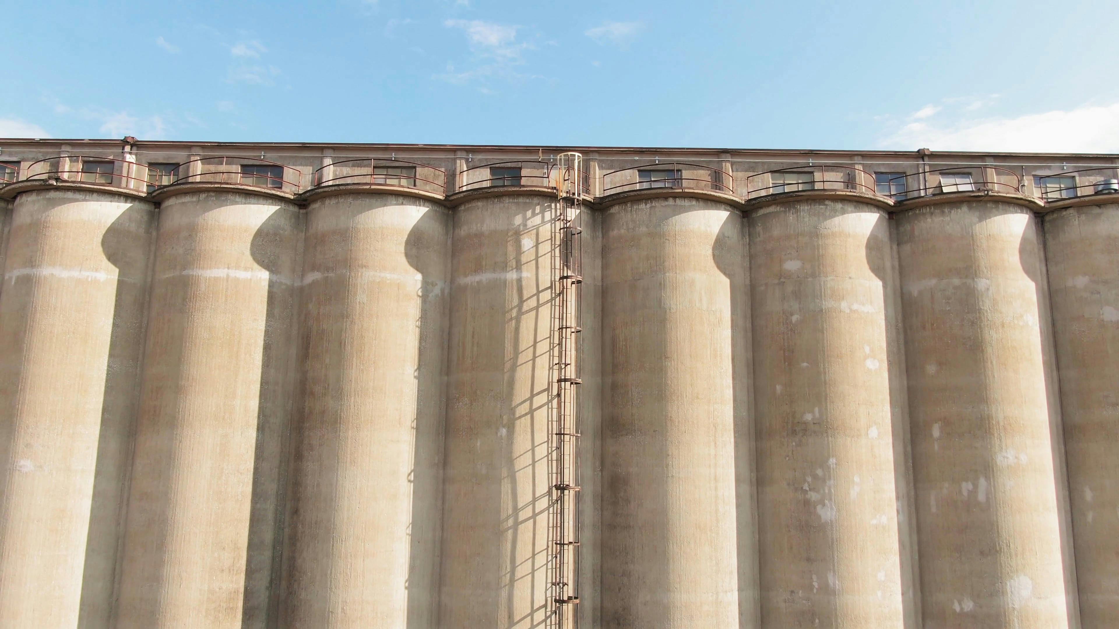 Concrete Barrels Structures In A Manufacturing Plant · Free Stock Video