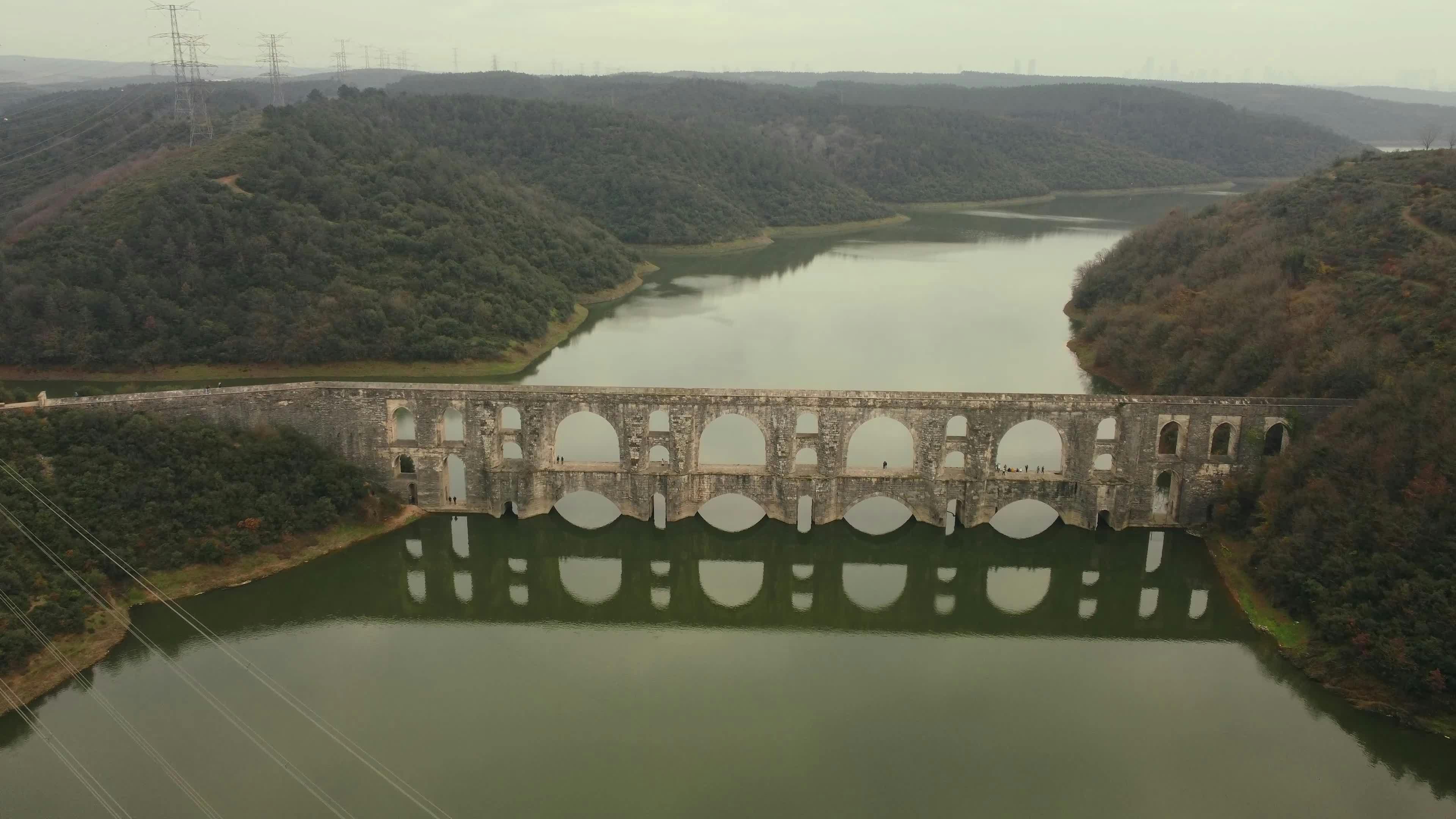 Scenic Drone View of Majestic Dam and Lake Free Stock Video Footage ...