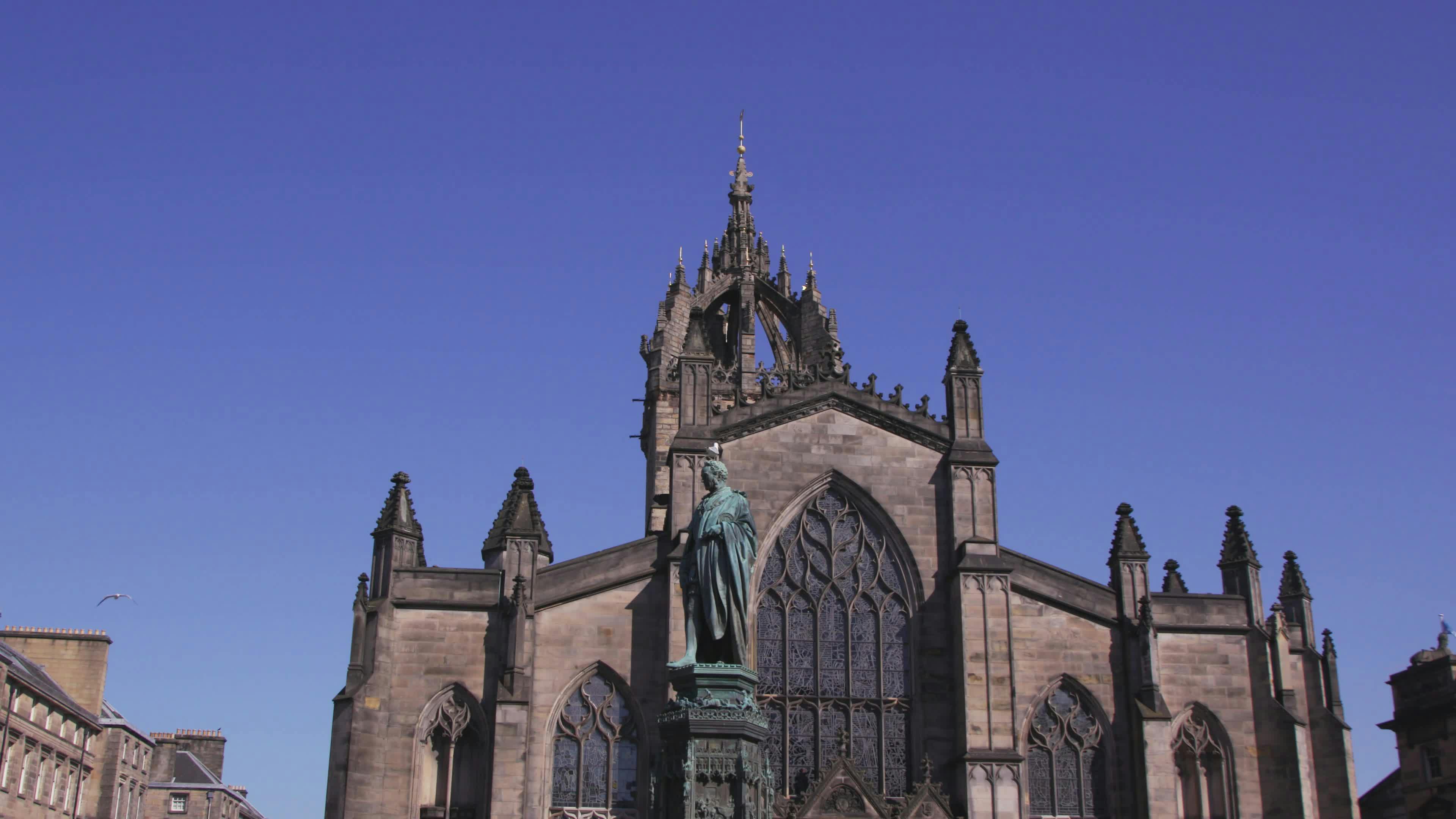 Aerial View of Notre-Dame de Saint-Omer Cathedral Free Stock Video ...