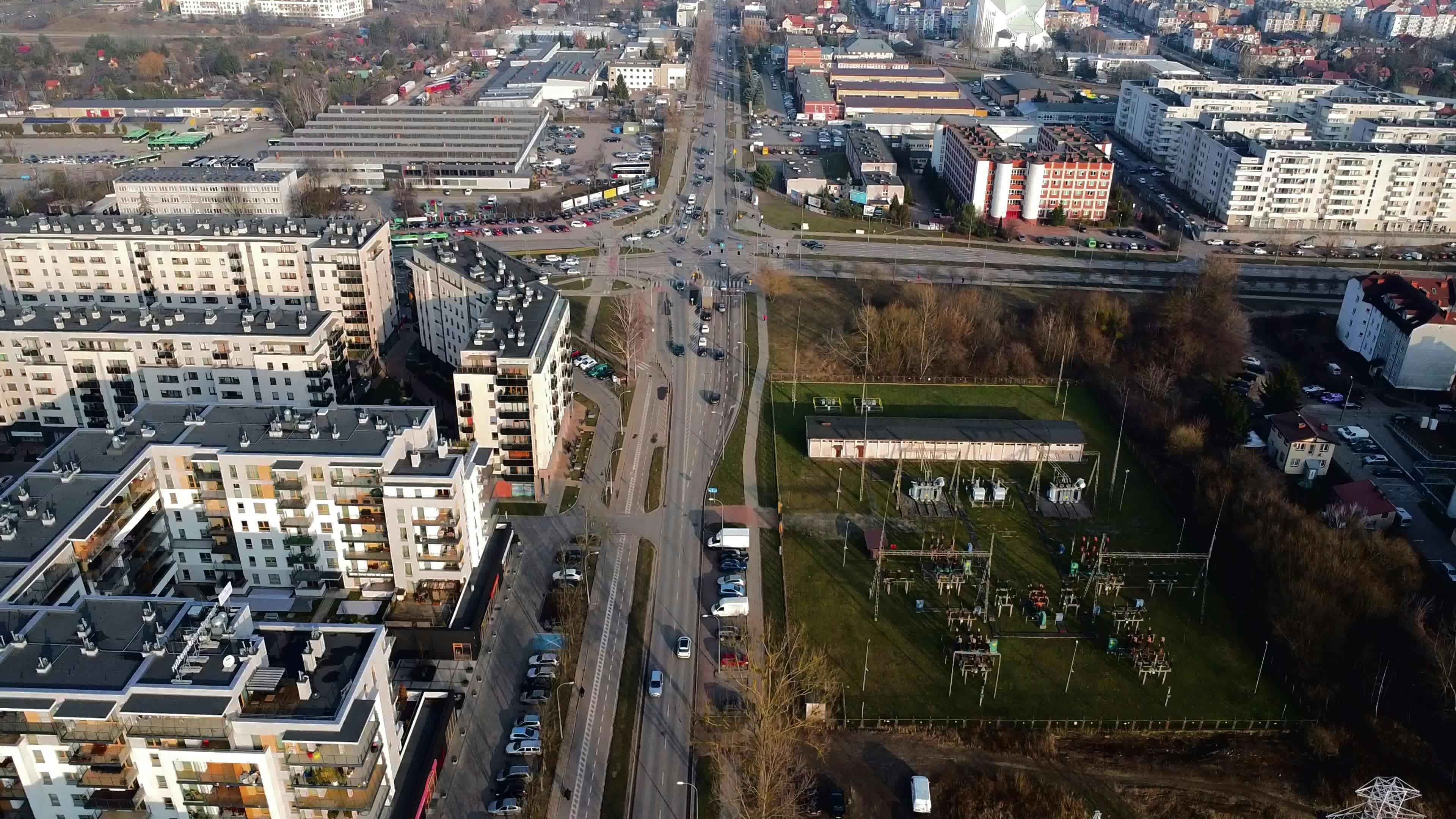 Aerial View of Urban Intersection During Daylight Free Stock Video ...