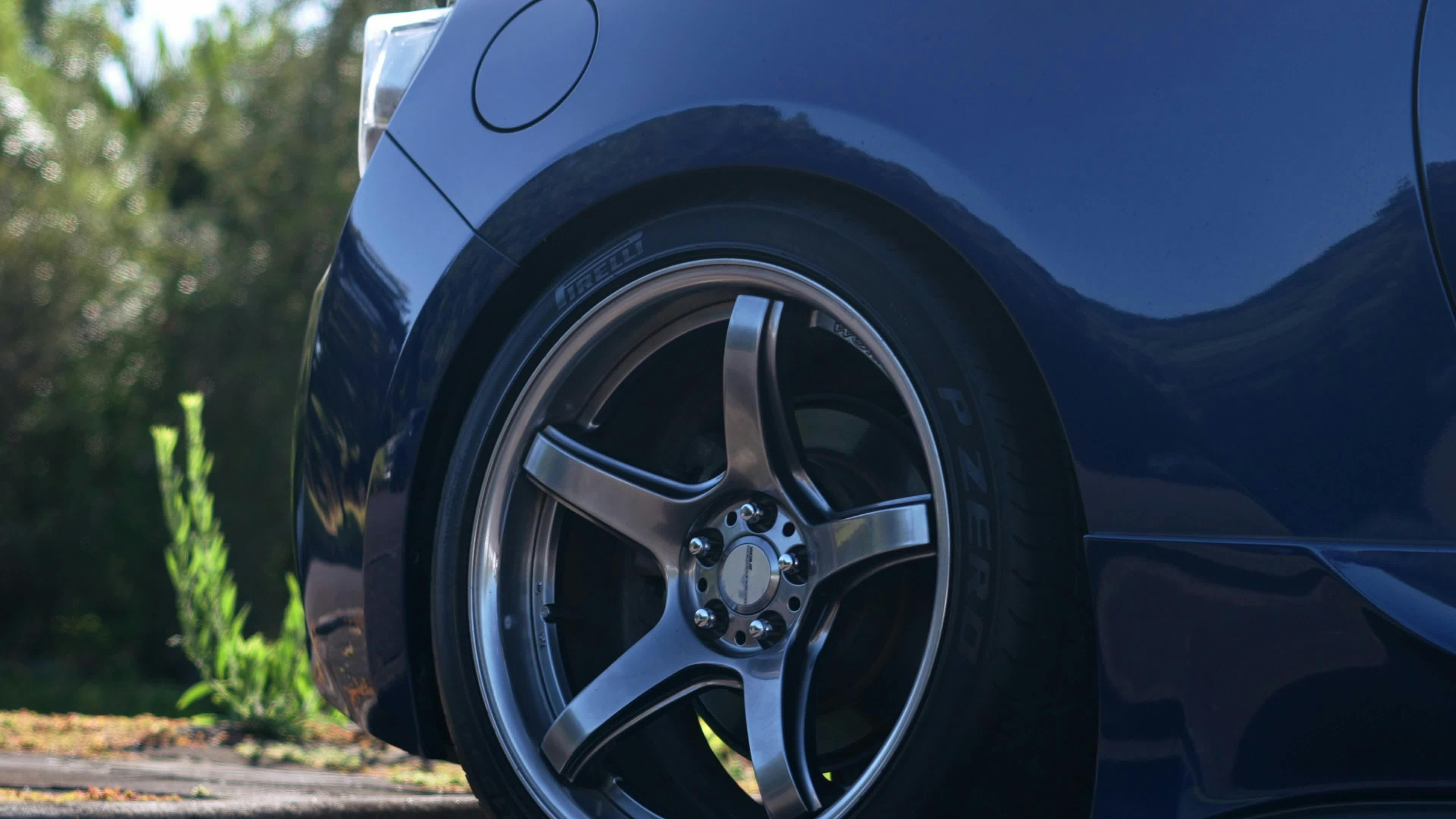 Sleek Blue Car with Chrome Rims on a Sunny Day Free Stock Video Footage ...