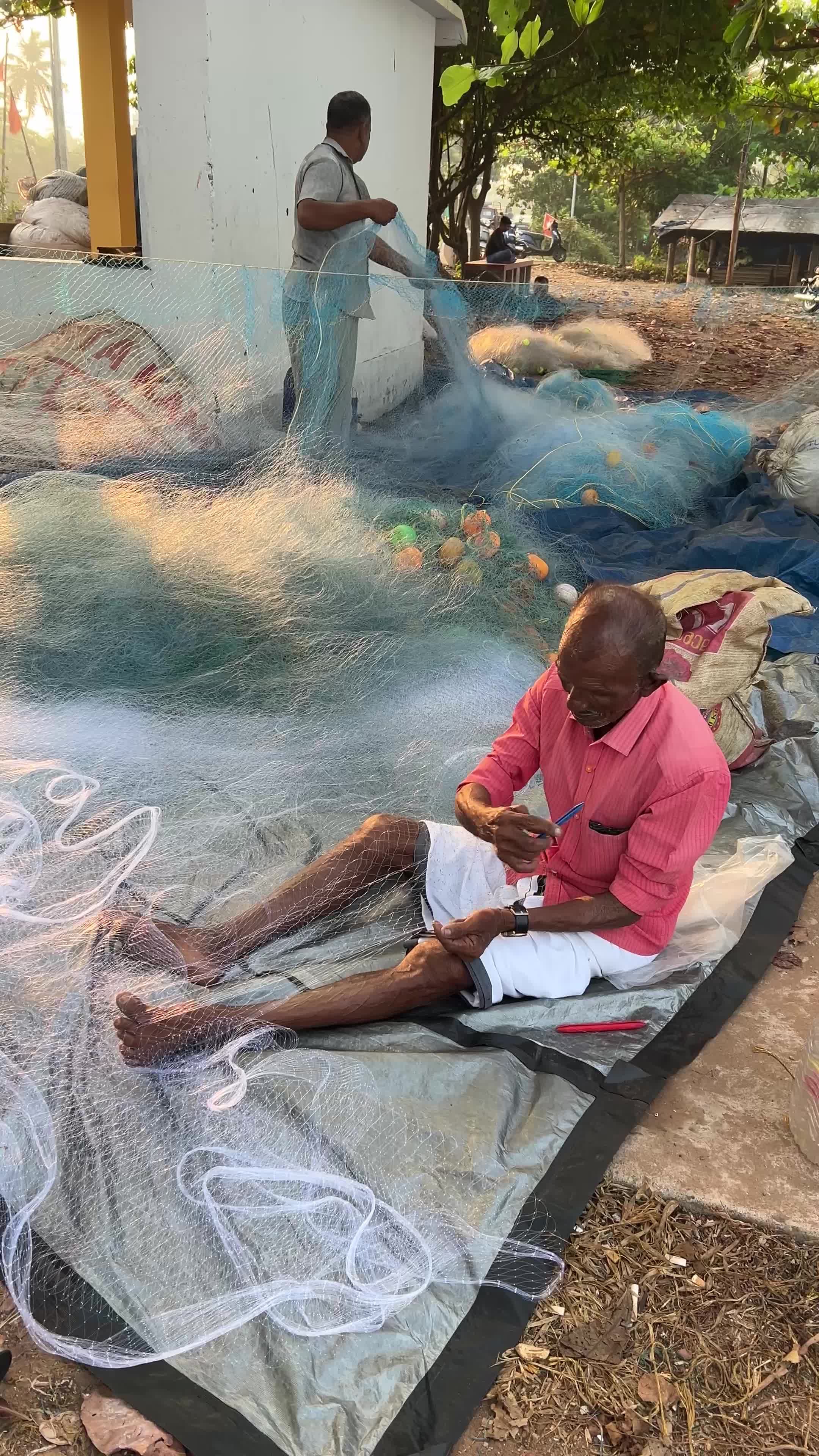Fishermen Mending Nets Outdoors Free Stock Video Footage, Royalty-Free ...